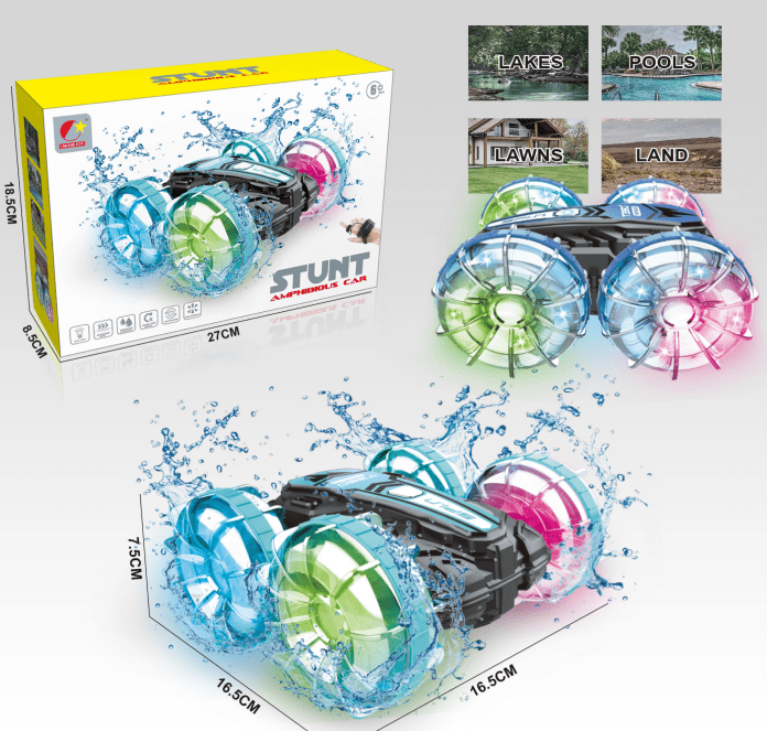 LOHEER Amphibious Remote Control Car Boat, 4WD RC Car with Lights ...