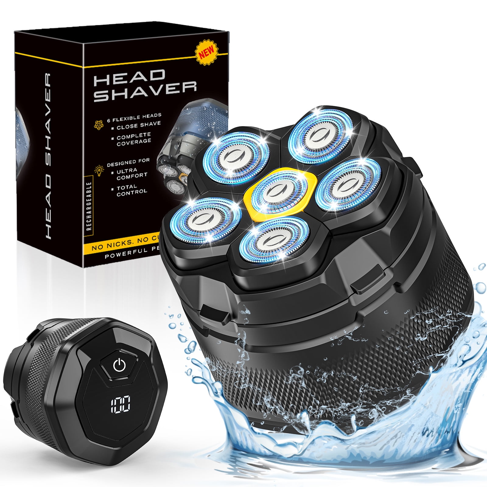 LOHEER Head Shavers for Bald Men, 5D Head Shaver, LED Display, Wet/Dry ...