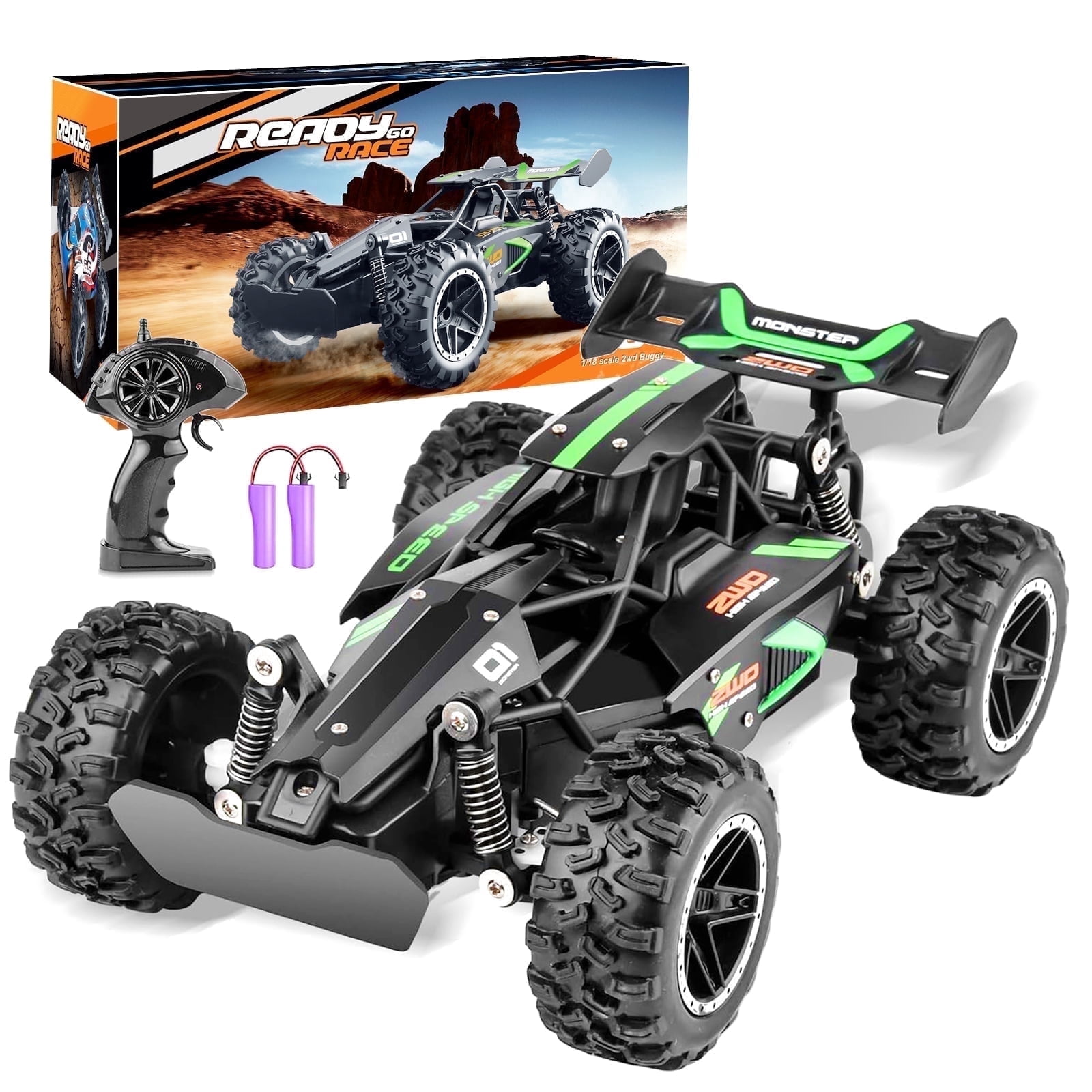 Loheer Remote Control Car, 1:18 High Speed RC Car, Rechargeable Battery ...