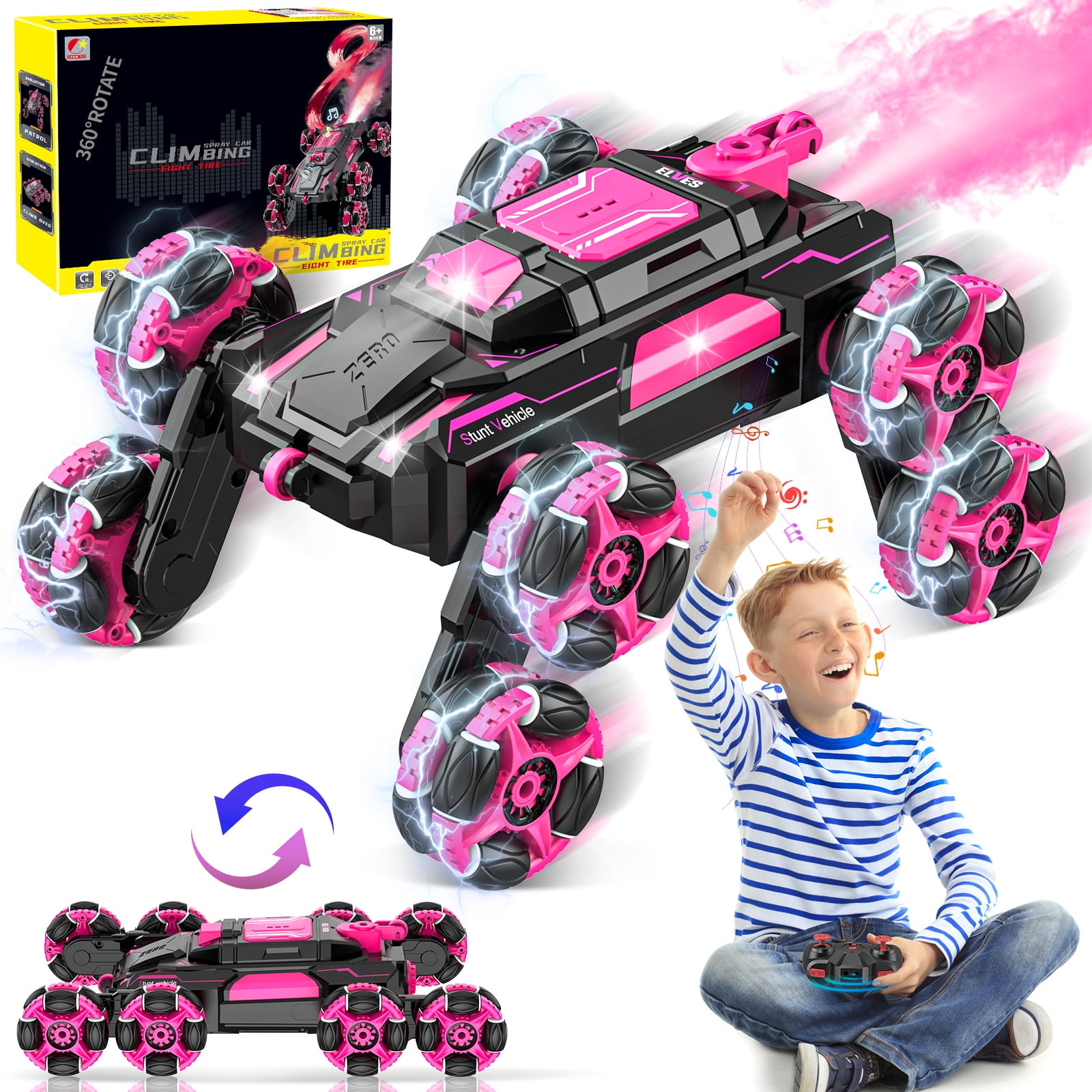 LOHEER Remote Control Car, 8WD RC Stunt Car with Drift, off Road ...