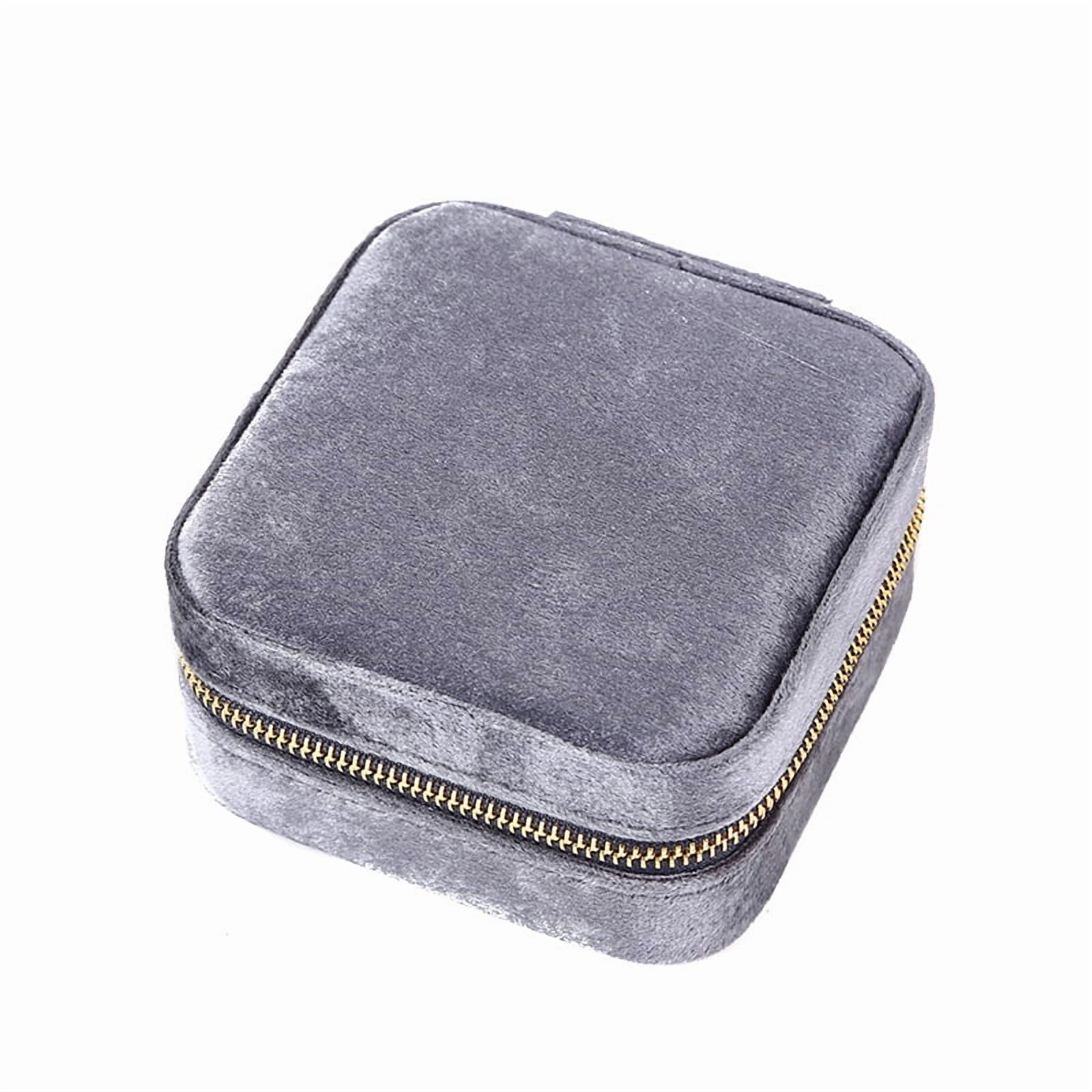 LOKASIU Plush Velvet Jewelry Box | Travel Jewelry Case Organizer with ...