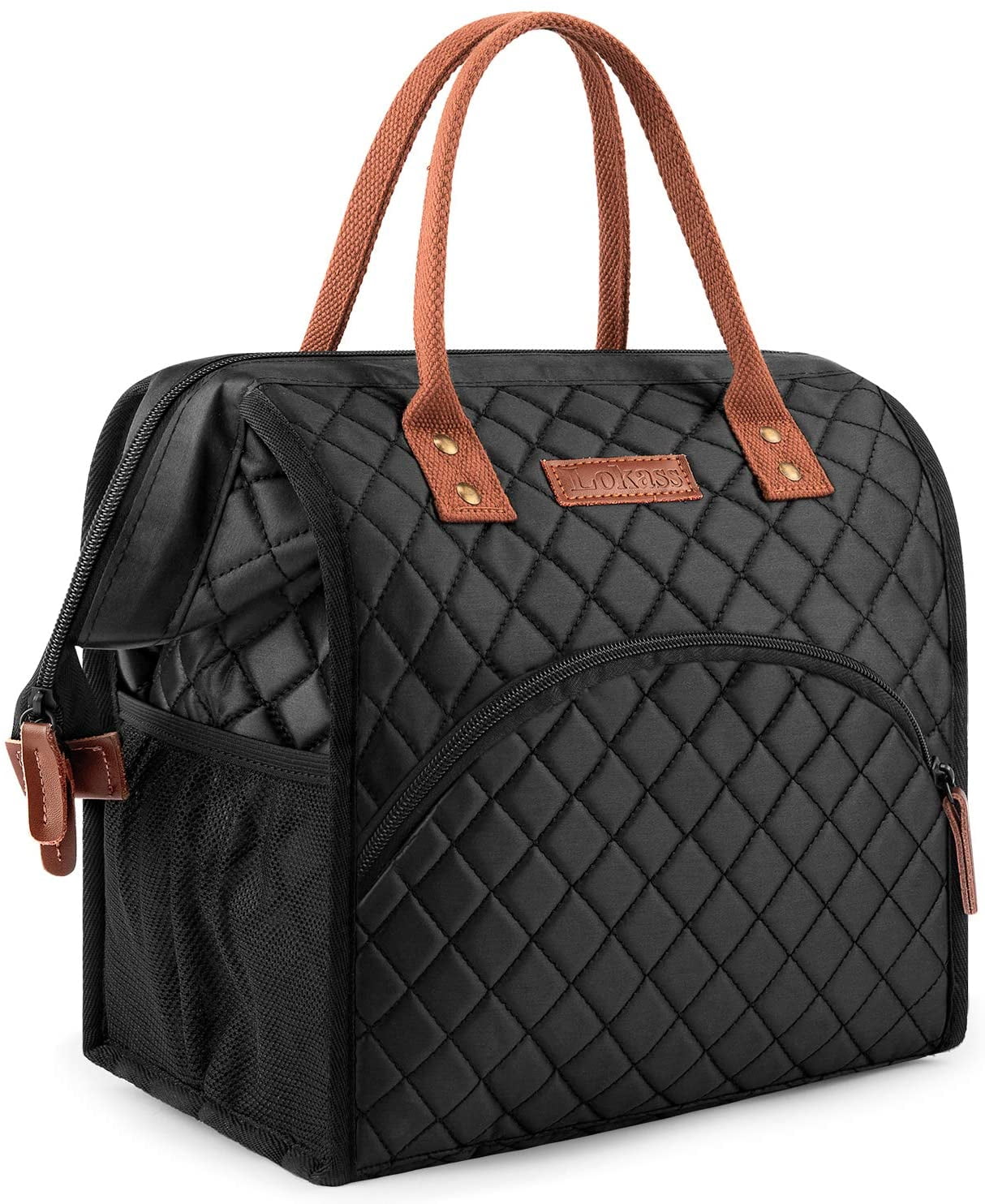 LOKASS Insulated Lunch Bag, Large Capacity, Durable Nylon, for Work ...