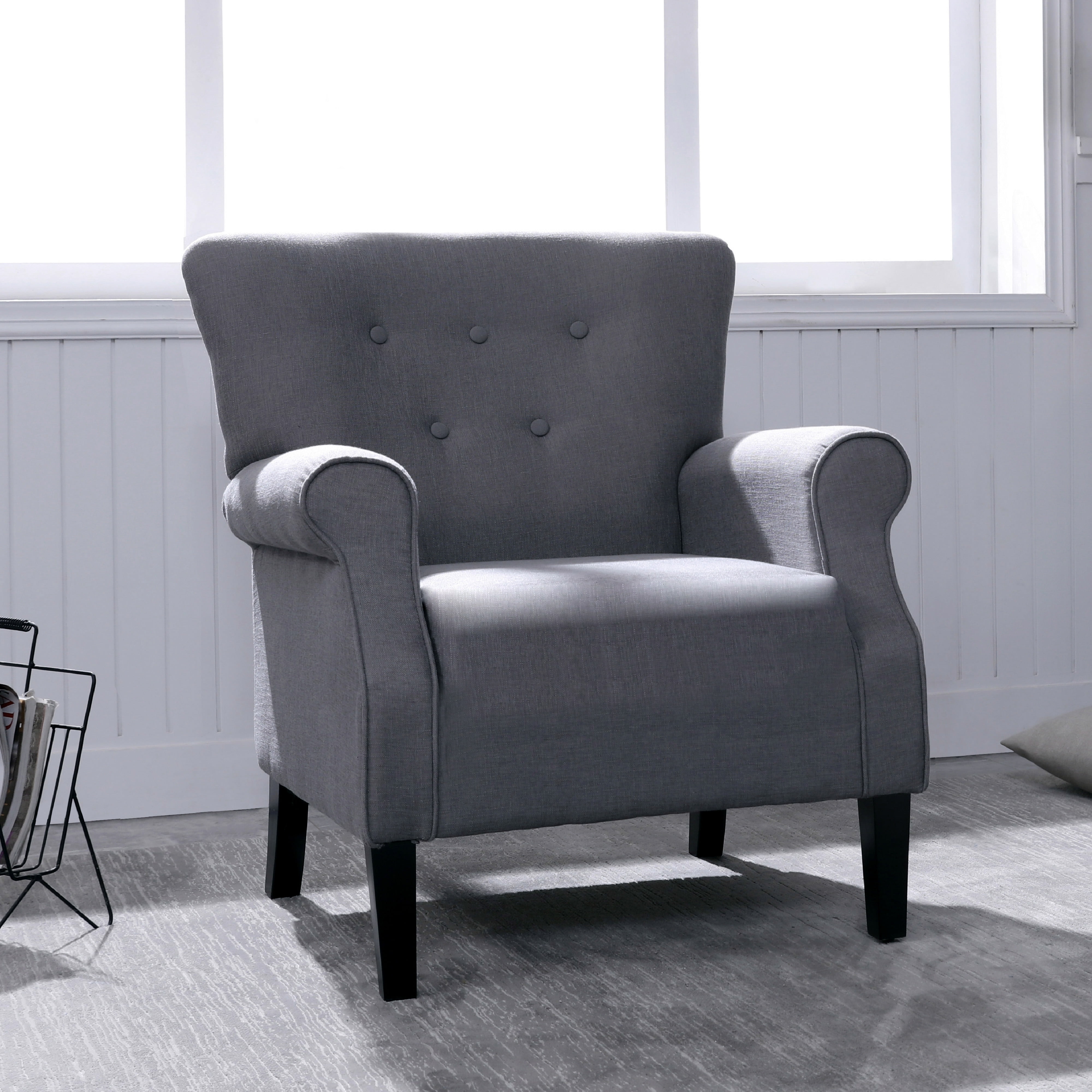 LOKATSE HOME Modern 31" Wide Tufted Polyester Accent Chair Sofa for ...