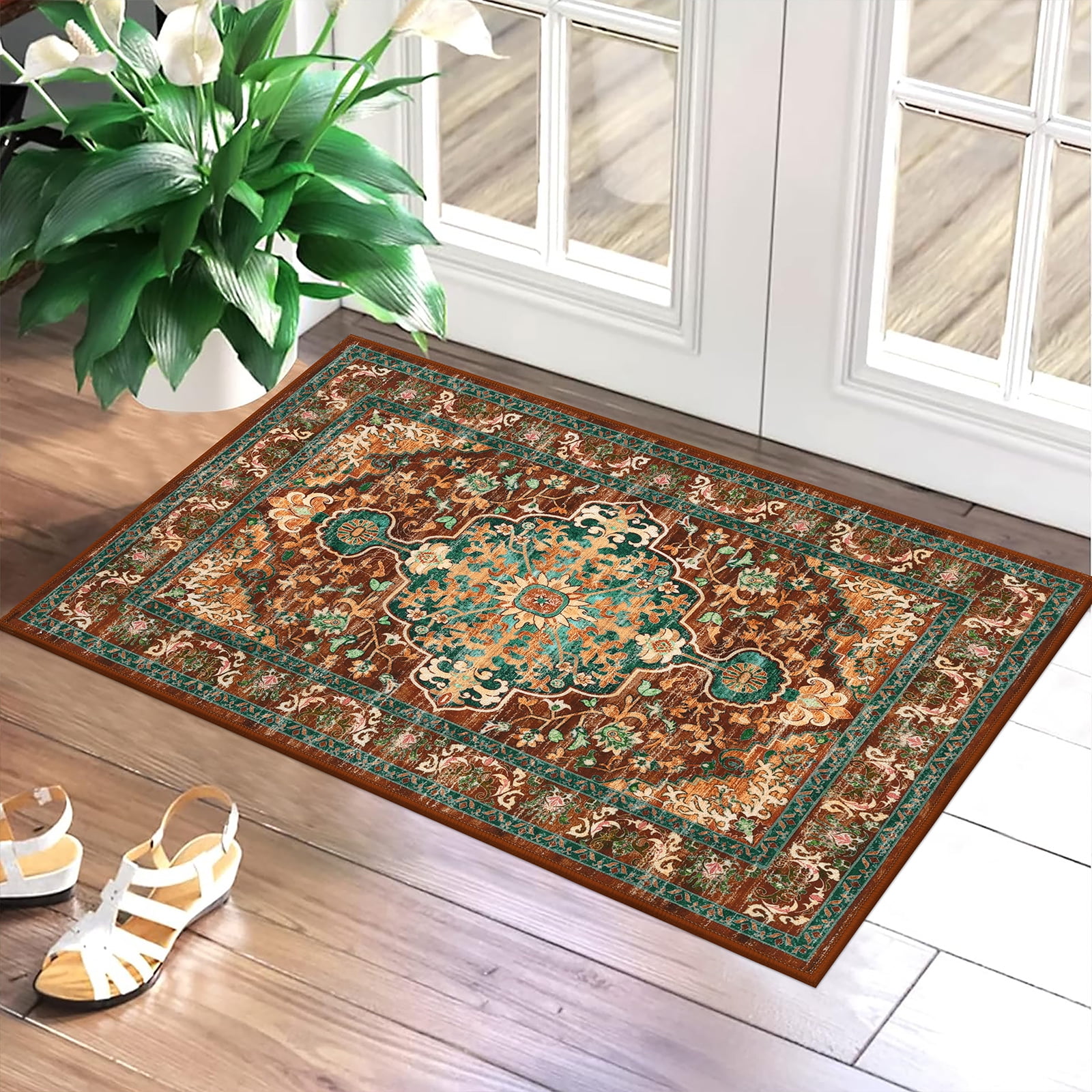 LOKHOM Oriental Indoor Area Rug 2'x3' Washable Non-Slip Vintage Bedroom ...