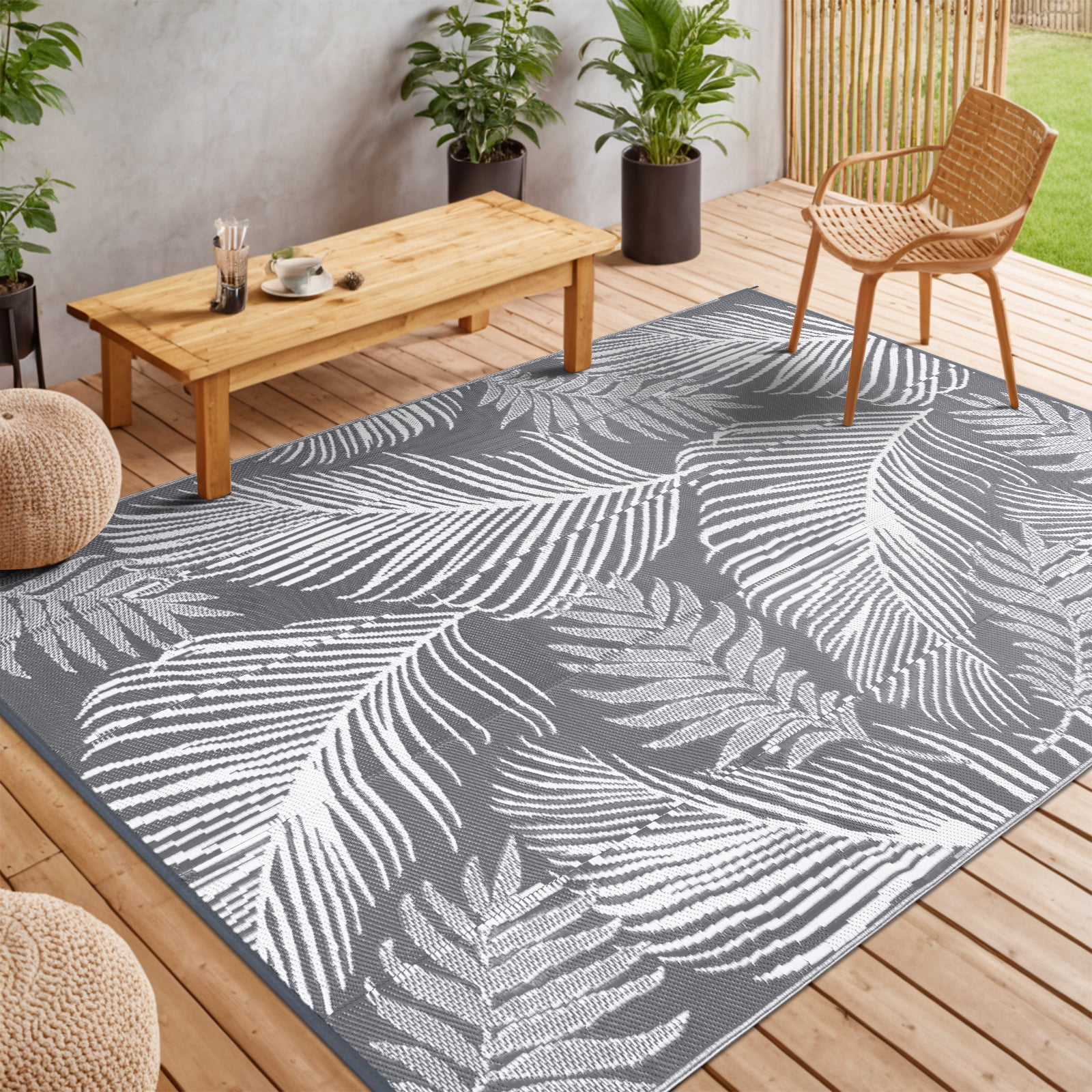 LOKHOM Outdoor Rug for Patios 6'x9' Clearance Waterproof Patio Mat ...