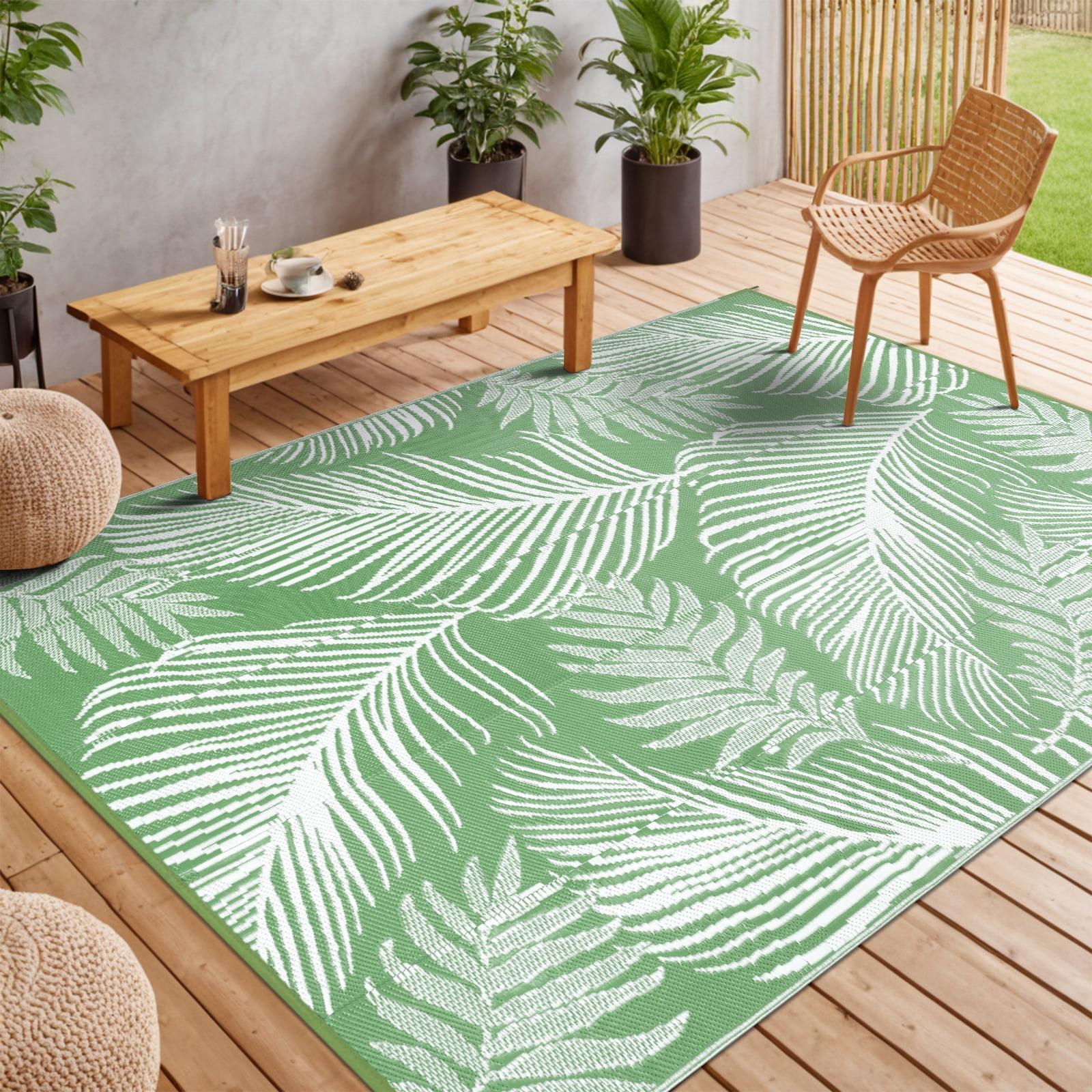 LOKHOM Outdoor Rug for Patios Clearance 9'x12' Waterproof Reversible ...