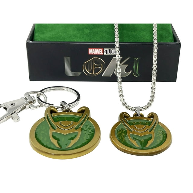 LOKI Helmet Logo Men's NECKLACE + FREE LOKI KEYCHAIN, Official Disney ...