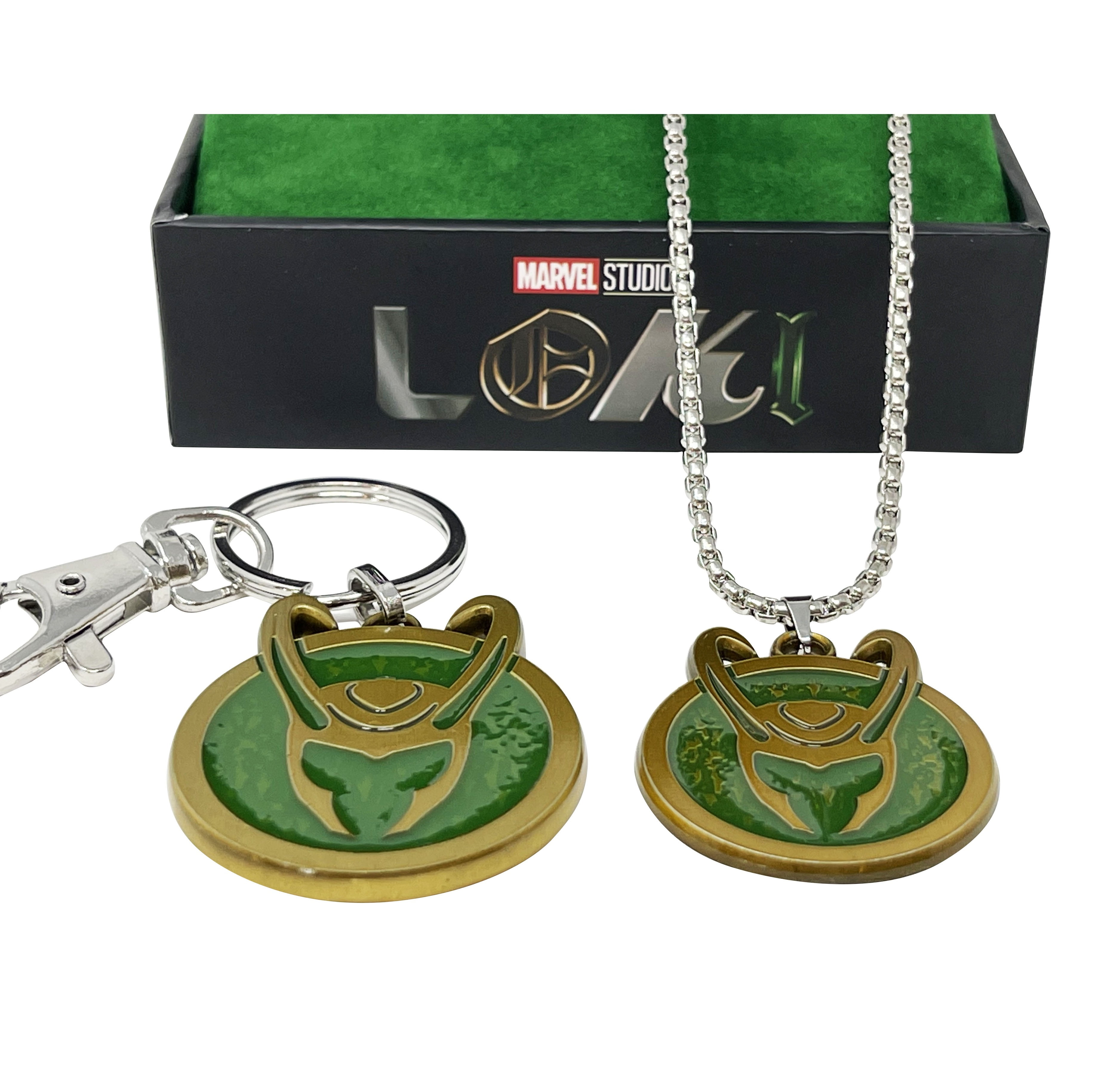 LOKI Helmet Logo Men's NECKLACE + FREE LOKI KEYCHAIN, Official Disney ...