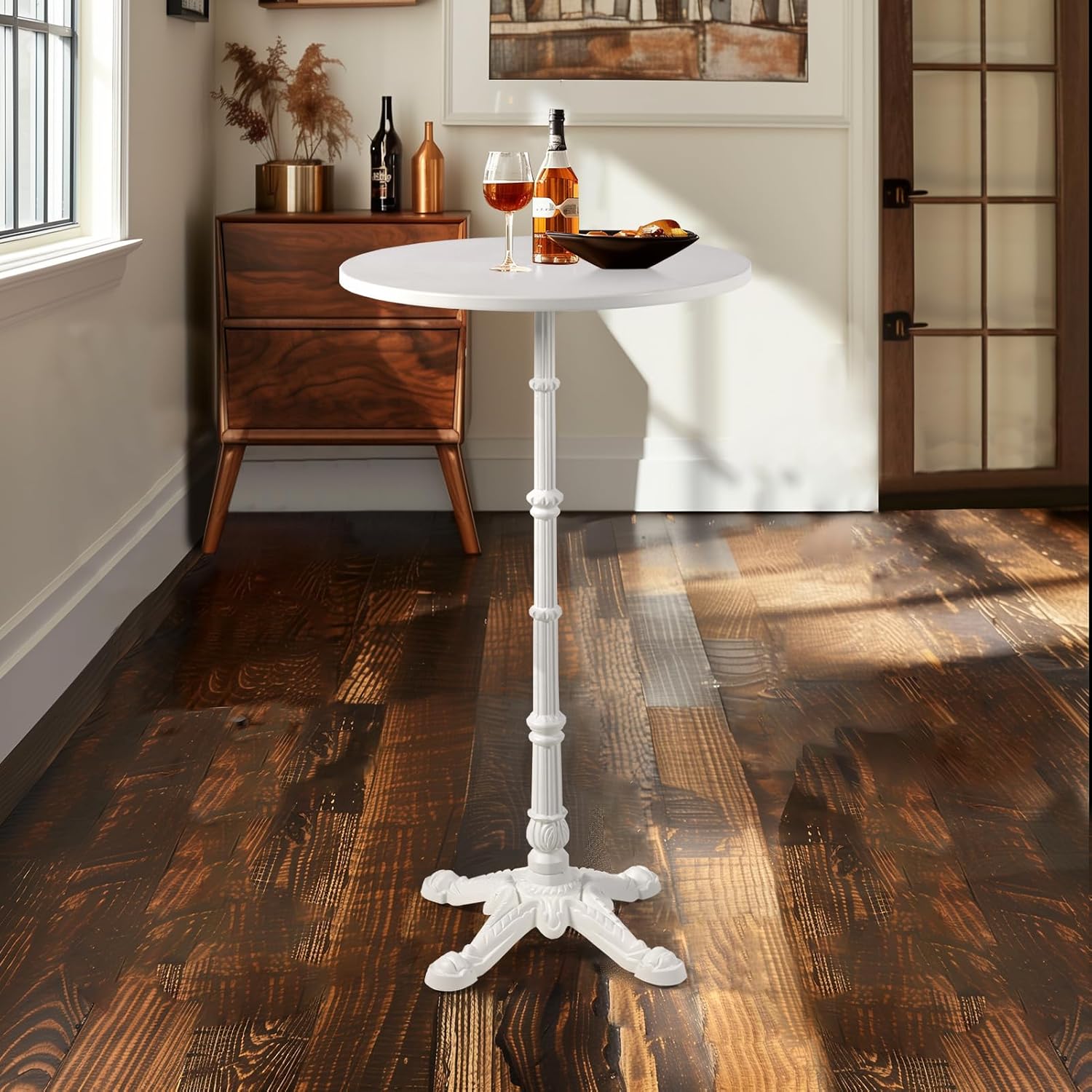 LOKKHAN 43.3" Tall Roman Column Table, Bar Height Standing Cocktail ...