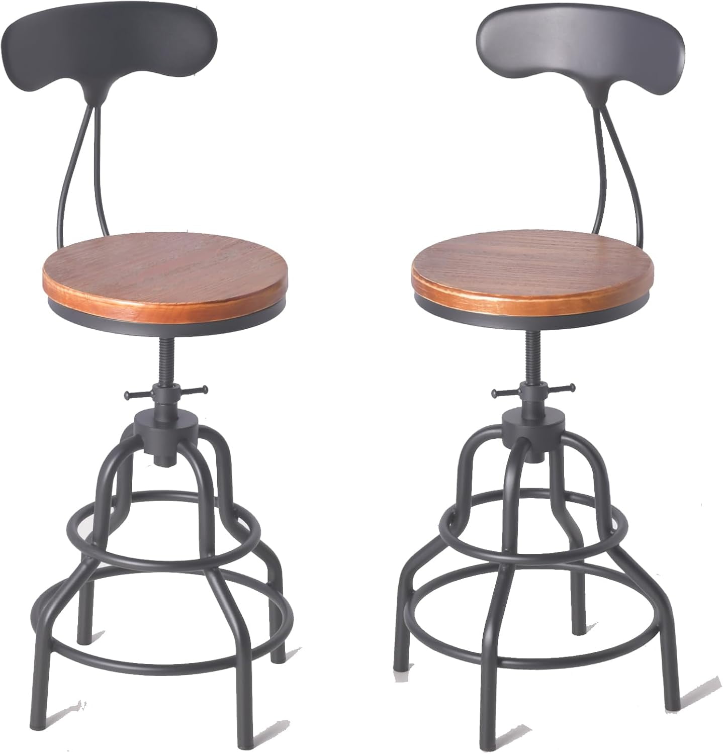 LOKKHAN Adjustable Swivel Kitchen Counter Stools with Back-20.47"-25.59 ...
