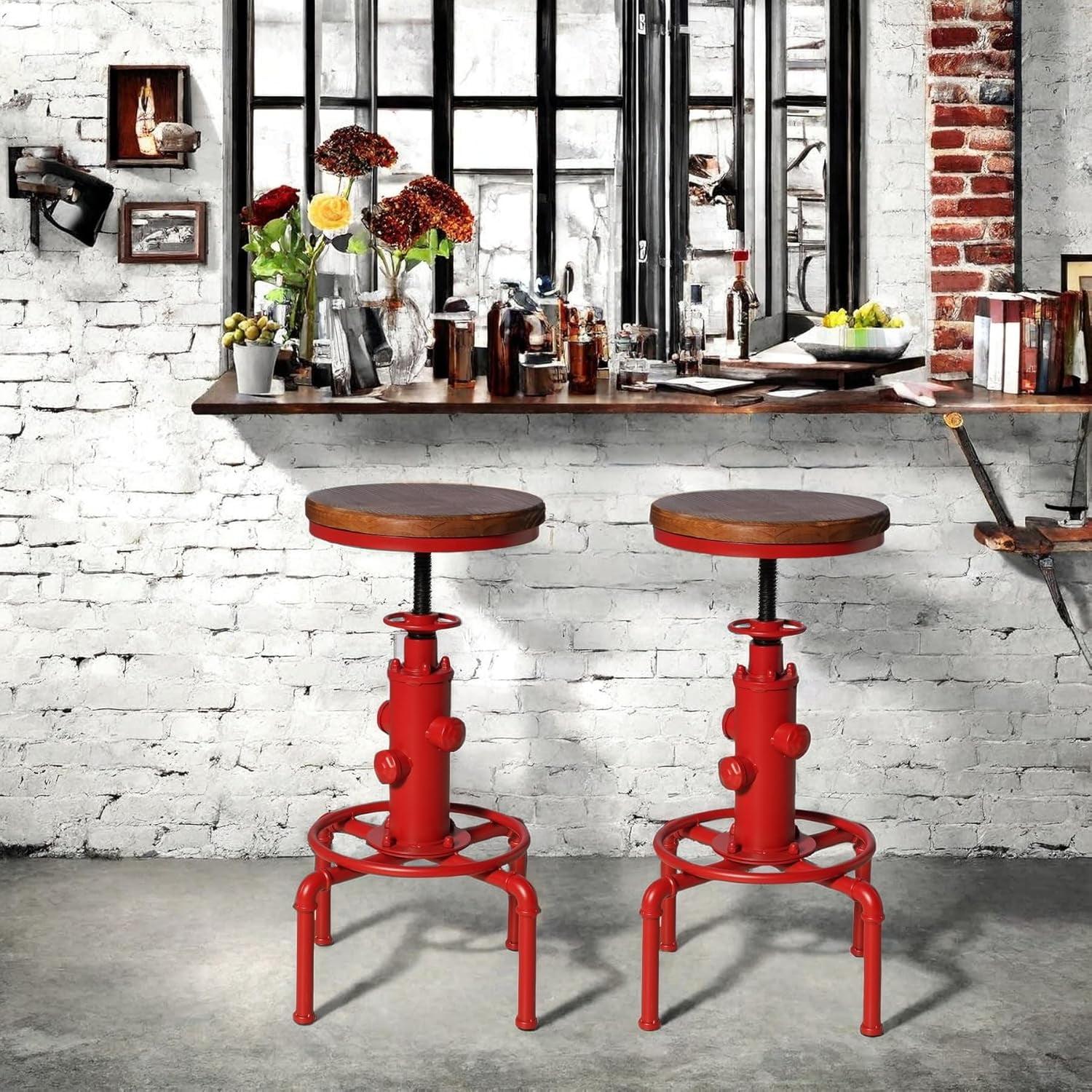 LOKKHAN American Antique Steampunk Deco Vintage Bar Stool Retro Stylish ...