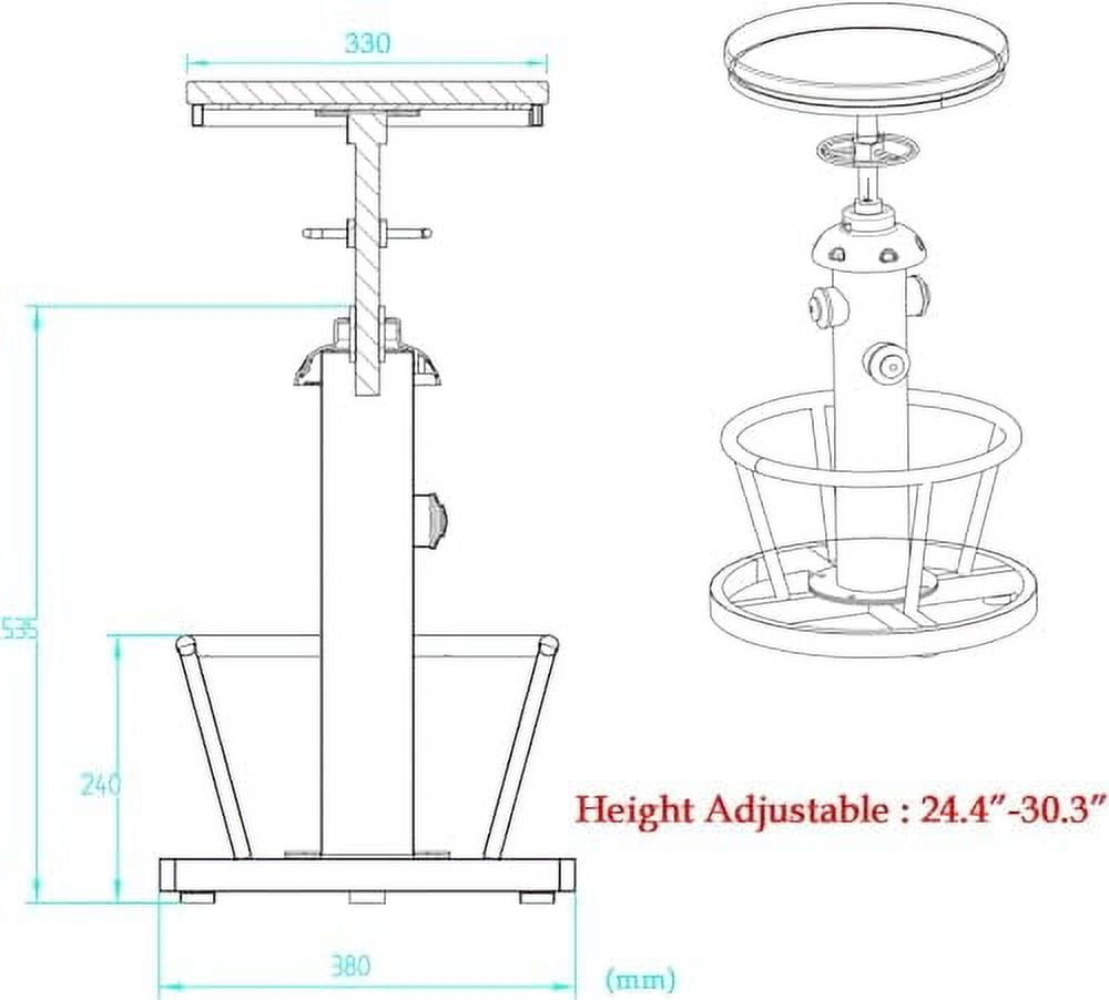 LOKKHAN American Antique Steampunk Deco Vintage Industrial Bar Stool ...