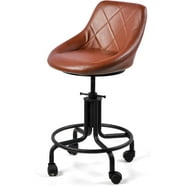 MoNiBloom Set of 2 Velvet Adjustable Rolling Bar Stools with Backrest ...