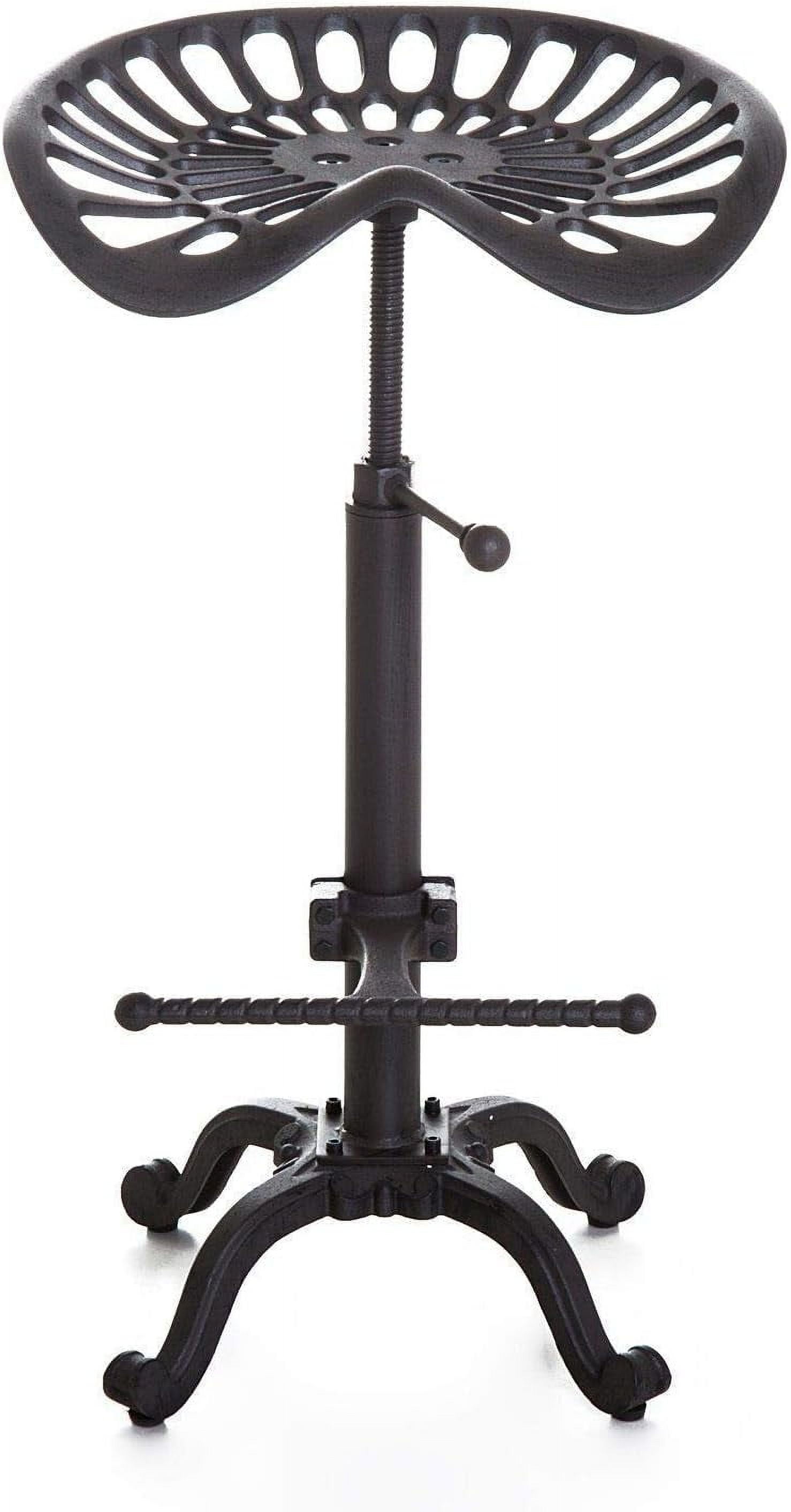 LOKKHAN Rustic Bar Stool - Cast Iron Tractor Seat - Adjustable Counter ...