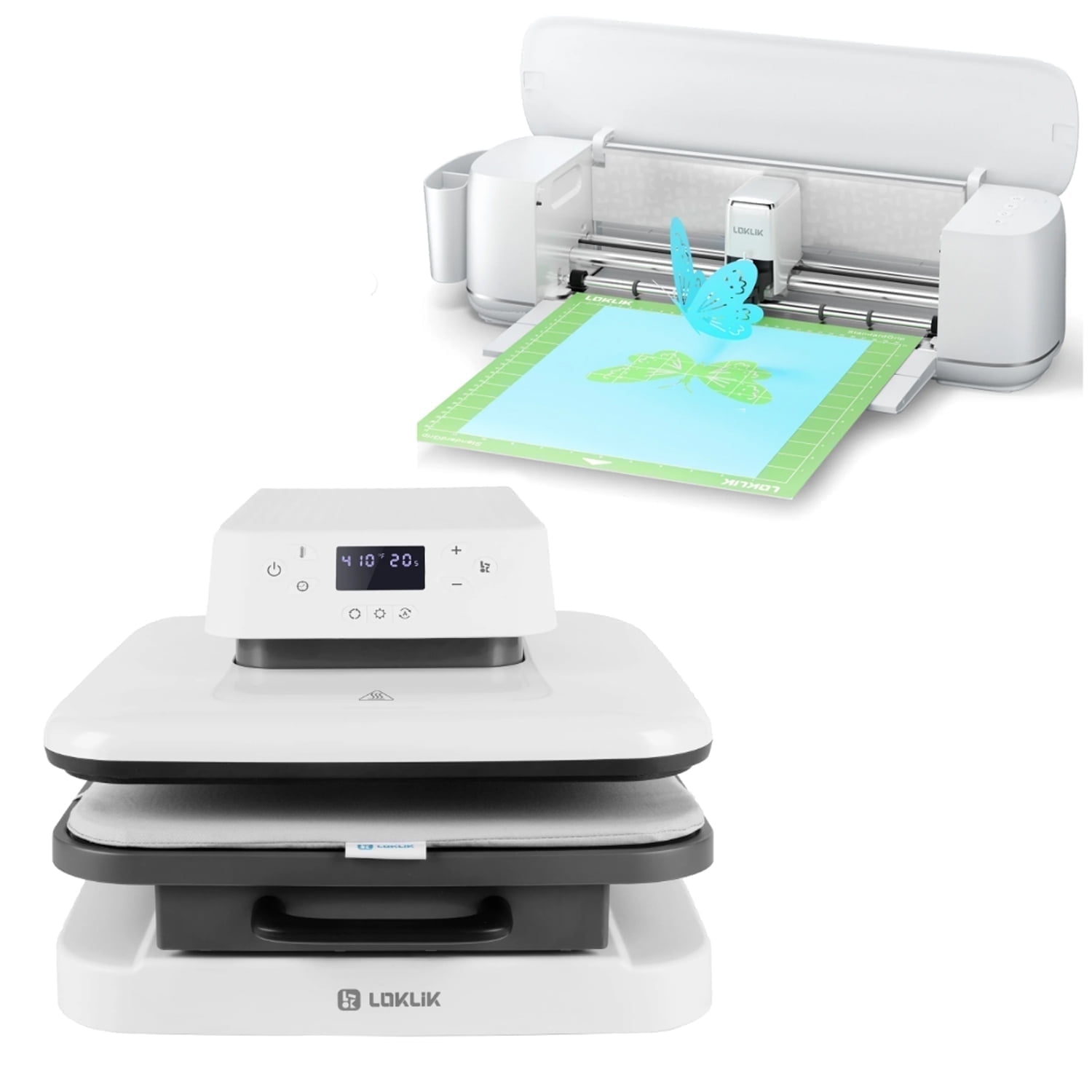LOKLiK by HTVRONT White Automatic Heat Press Machine 15 x 15 + Cutting ...