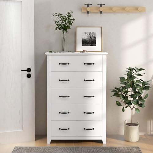 LOKO 5-Drawer Chest Dresser, 47” Tall Chest of Drawers, Freestanding ...