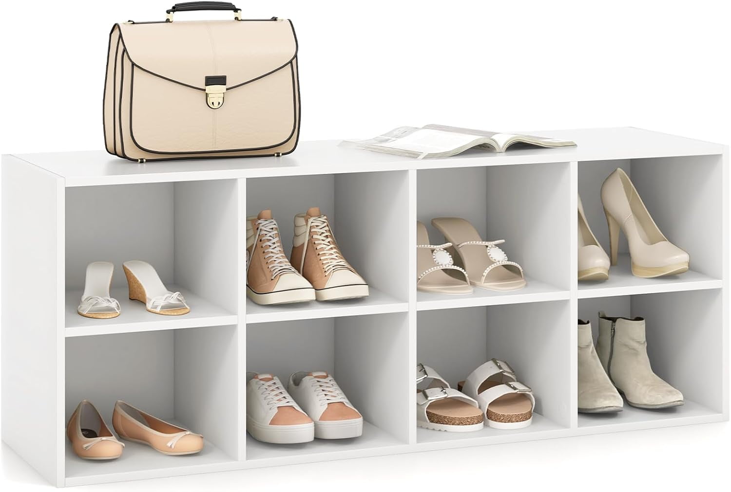 LOKO 8-Cubby Shoe Storage , 40” Entryway with Storage, 500 LBS Loading ...