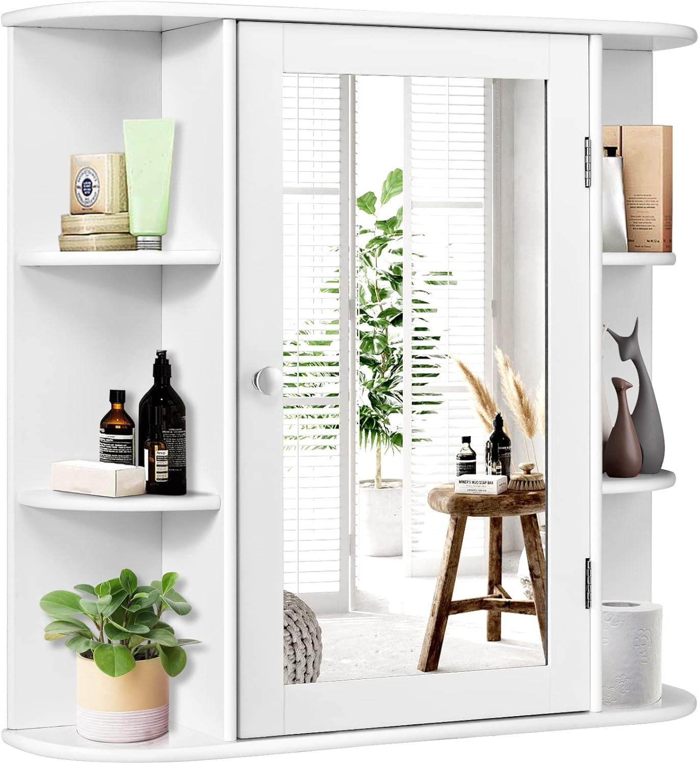 LOKO Bathroom Medicine Cabinet with Mirror, Wall Mounted Storage ...