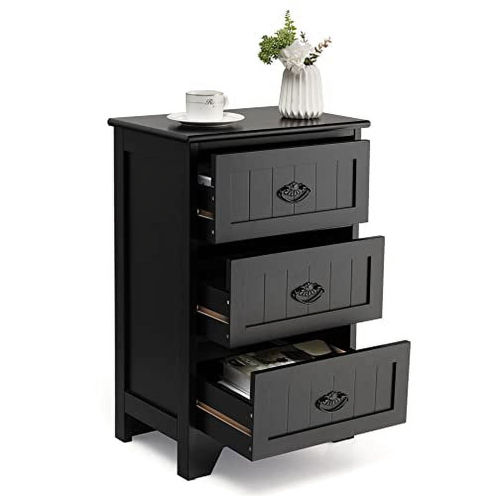 LOKO Bathroom Storage Cabinet, Accent Floor Cabinet with Three Drawers ...