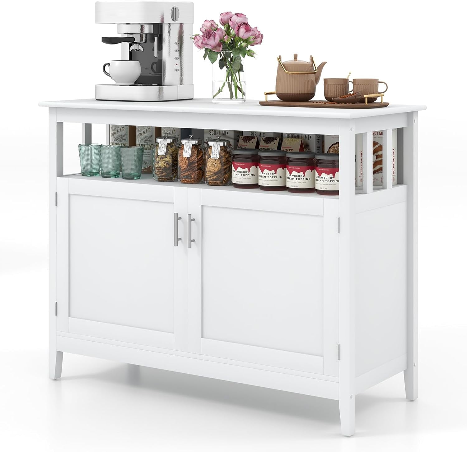 LOKO Buffet Cabinet with Storage, Freestanding Kitchen Cabinet with ...