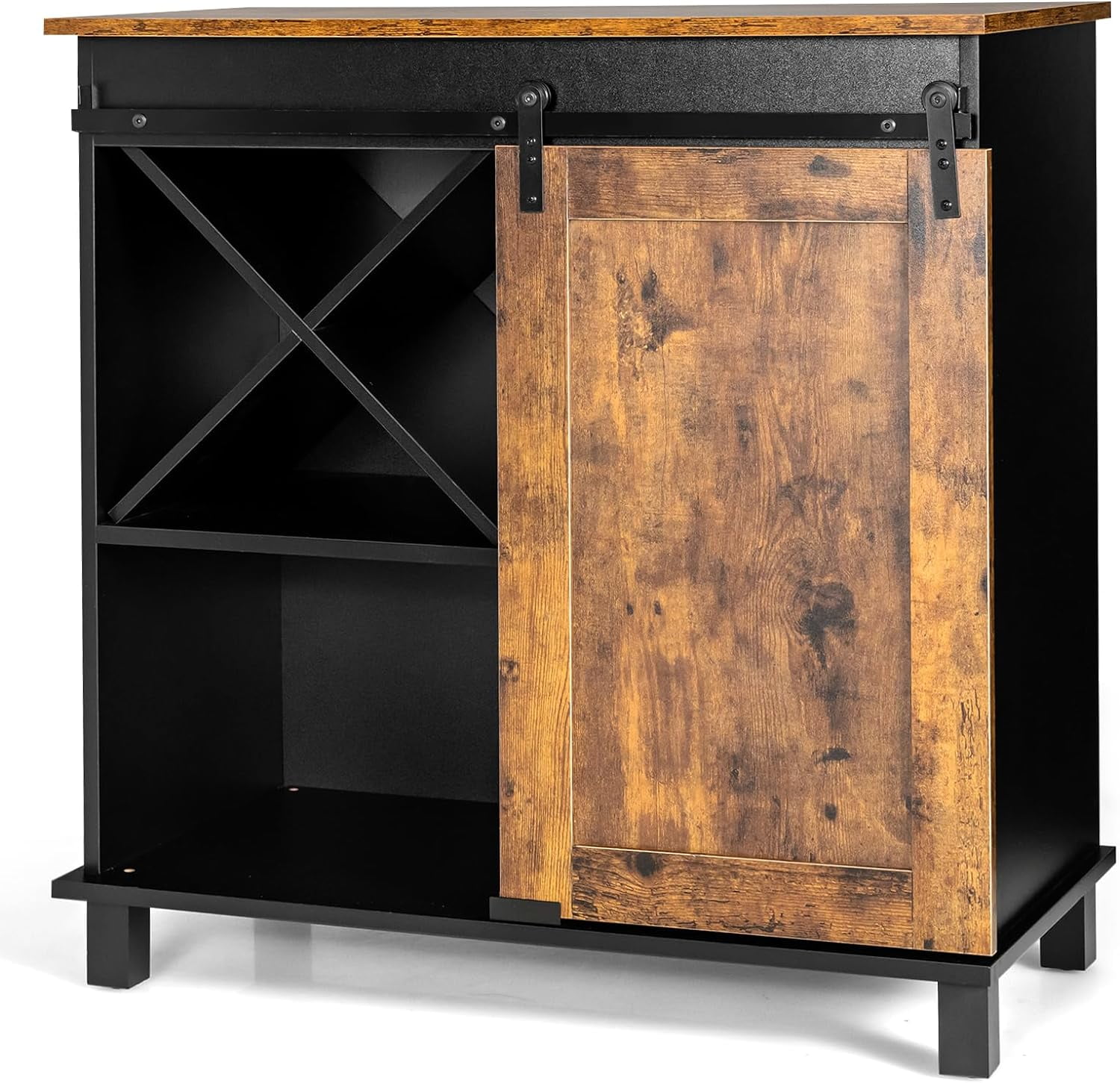 LOKO Industrial Wine Cabinet, Stylish Coffee Bar Cabinet with Sliding ...
