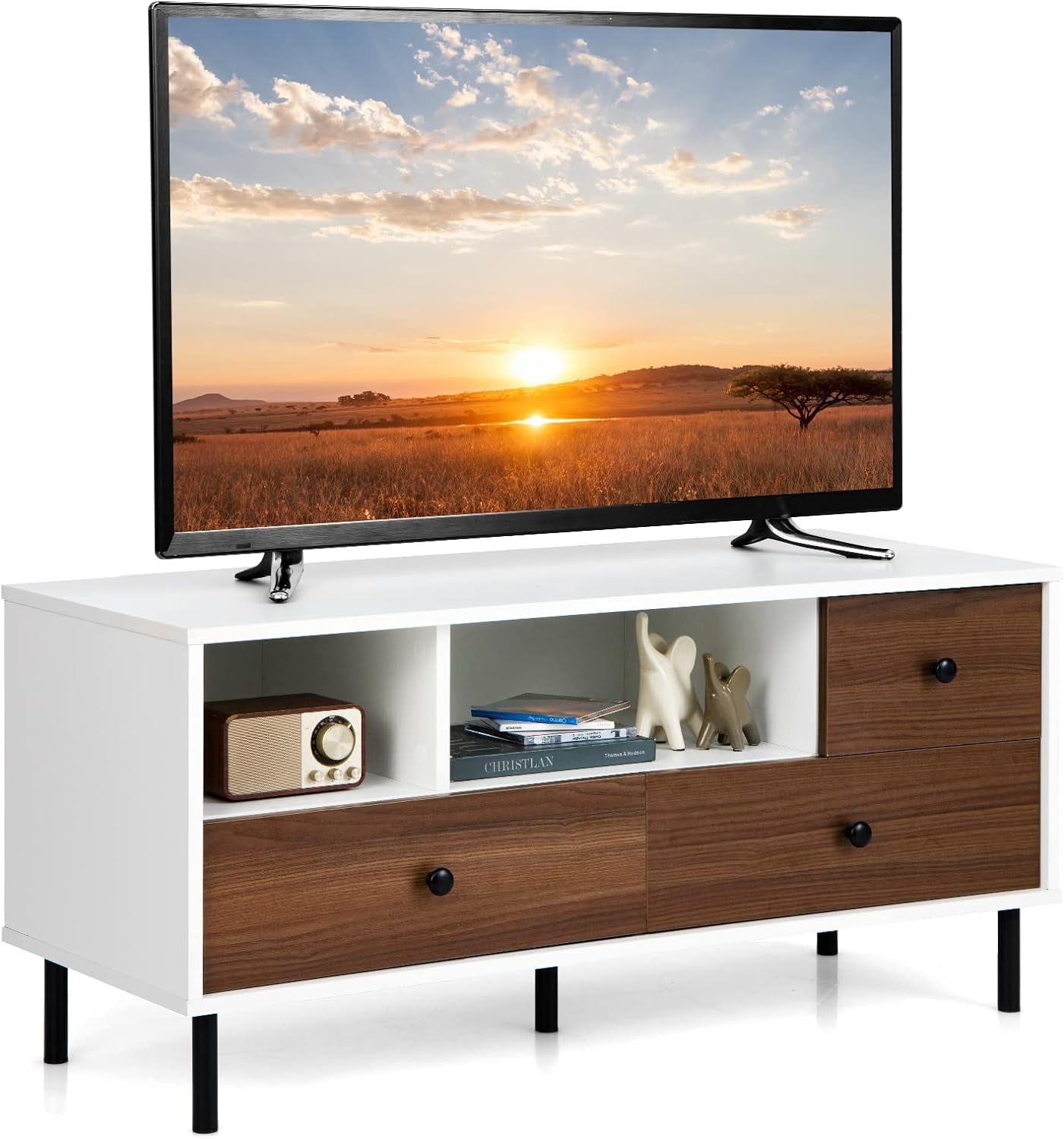LOKO Mid Century Modern TV Stand, Entertainment Center TV Console with ...