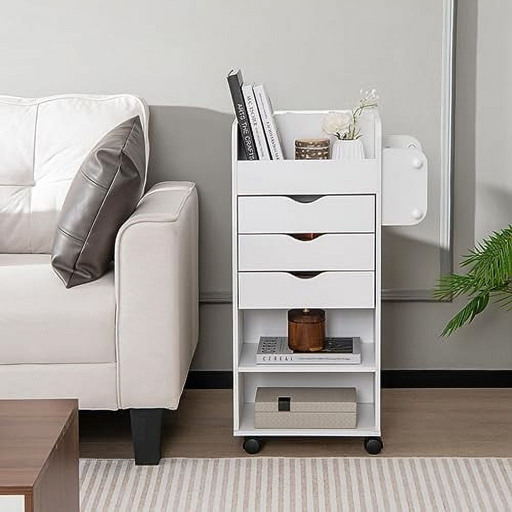 LOKO Rolling Storage Drawer Cart, Mobile Storage Cabinet with 3 Drawers ...