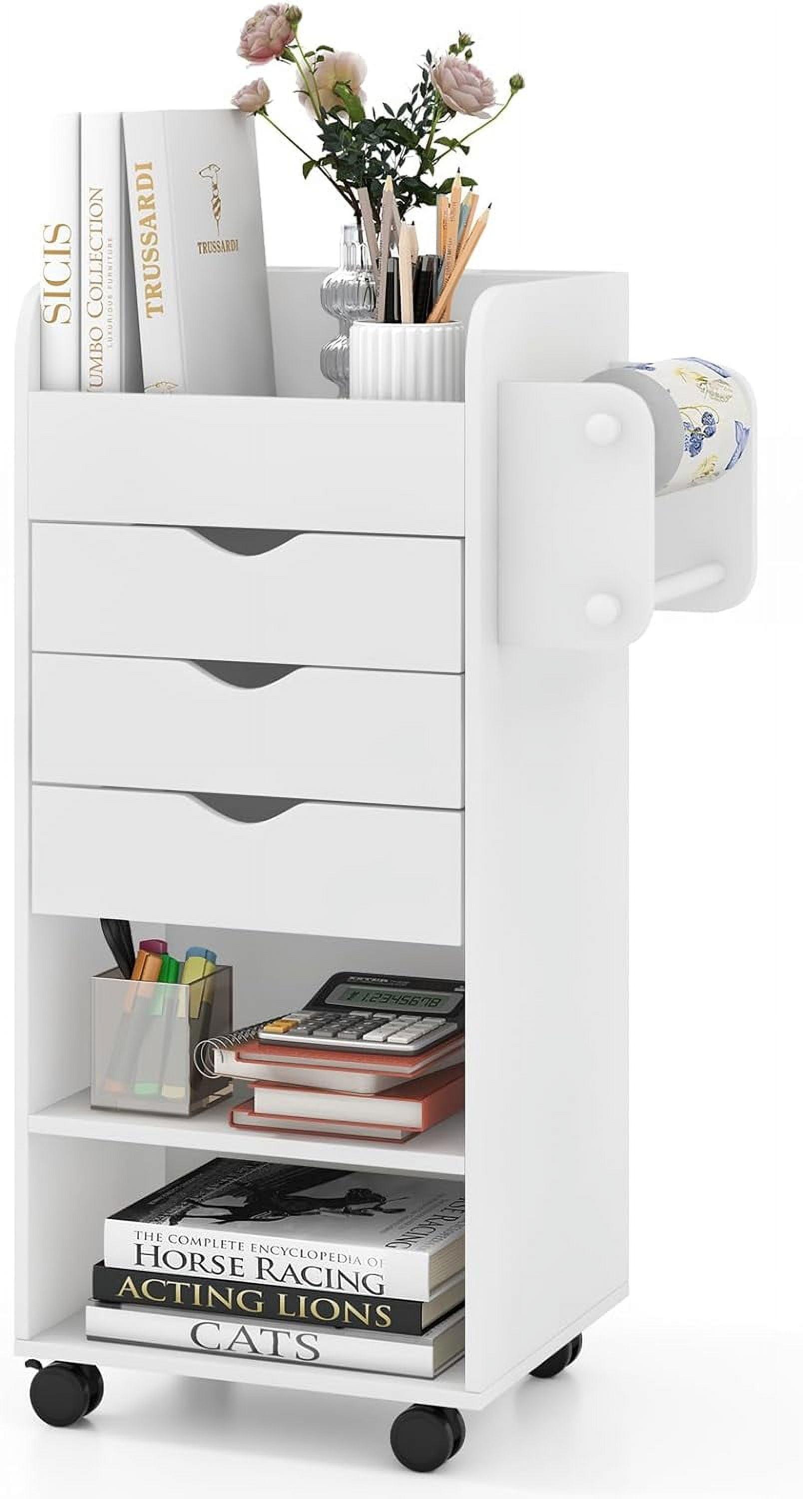 LOKO Rolling Storage Drawer Cart, Mobile Storage Cabinet with 3 Drawers ...