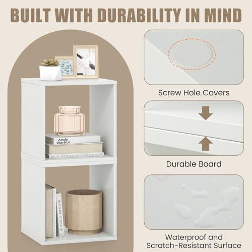 LOKO Stackable 2 Cube Storage Organizer, Freestanding Cubby Storage ...