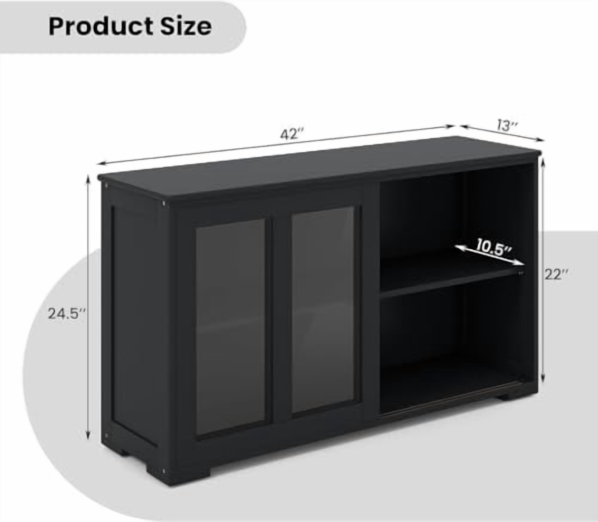 LOKO Stackable Buffet Cabinet, Kitchen Storage Cabinet with Sliding ...