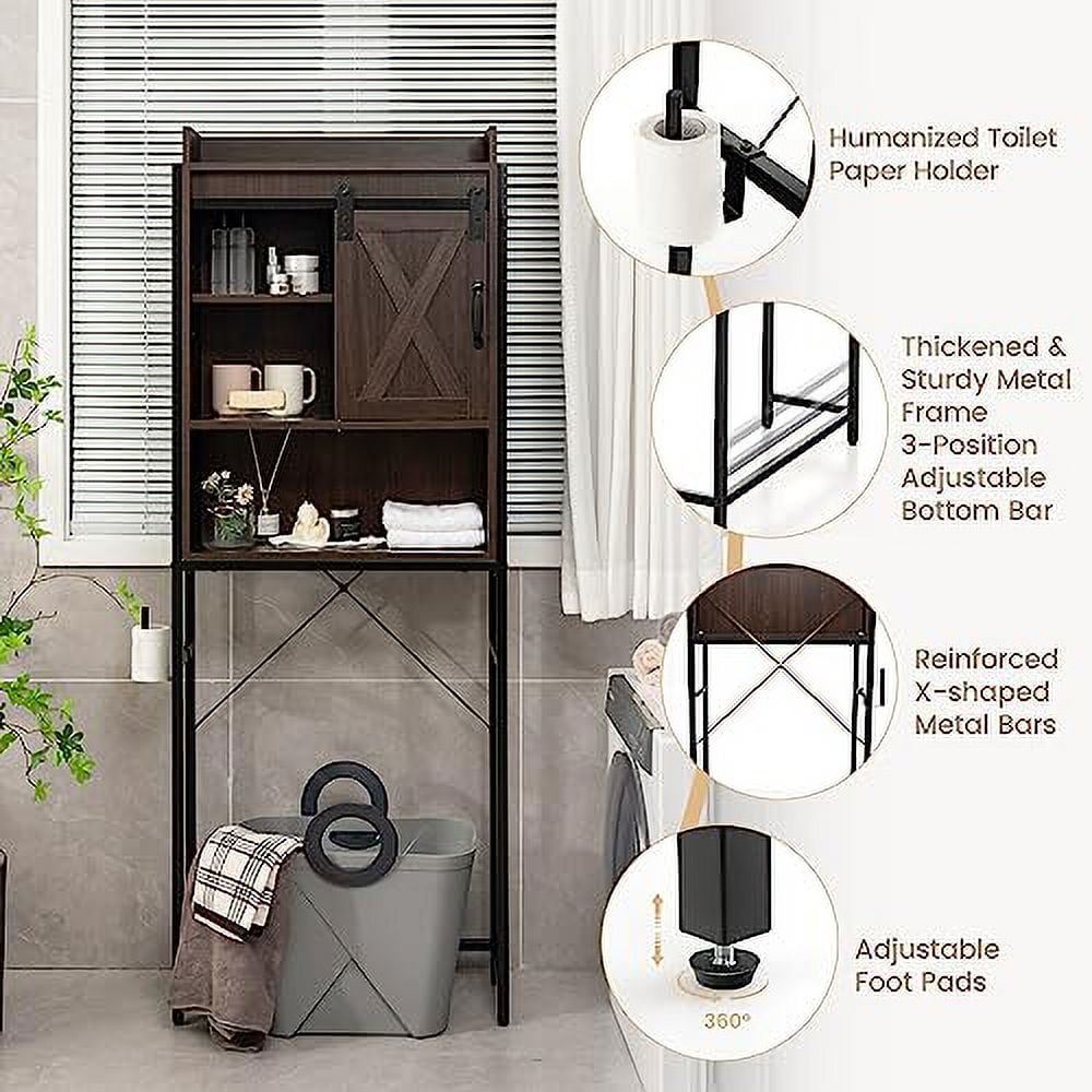 LOKO Over The Toilet Storage Cabinet, Freestanding Bathroom Space Saver ...