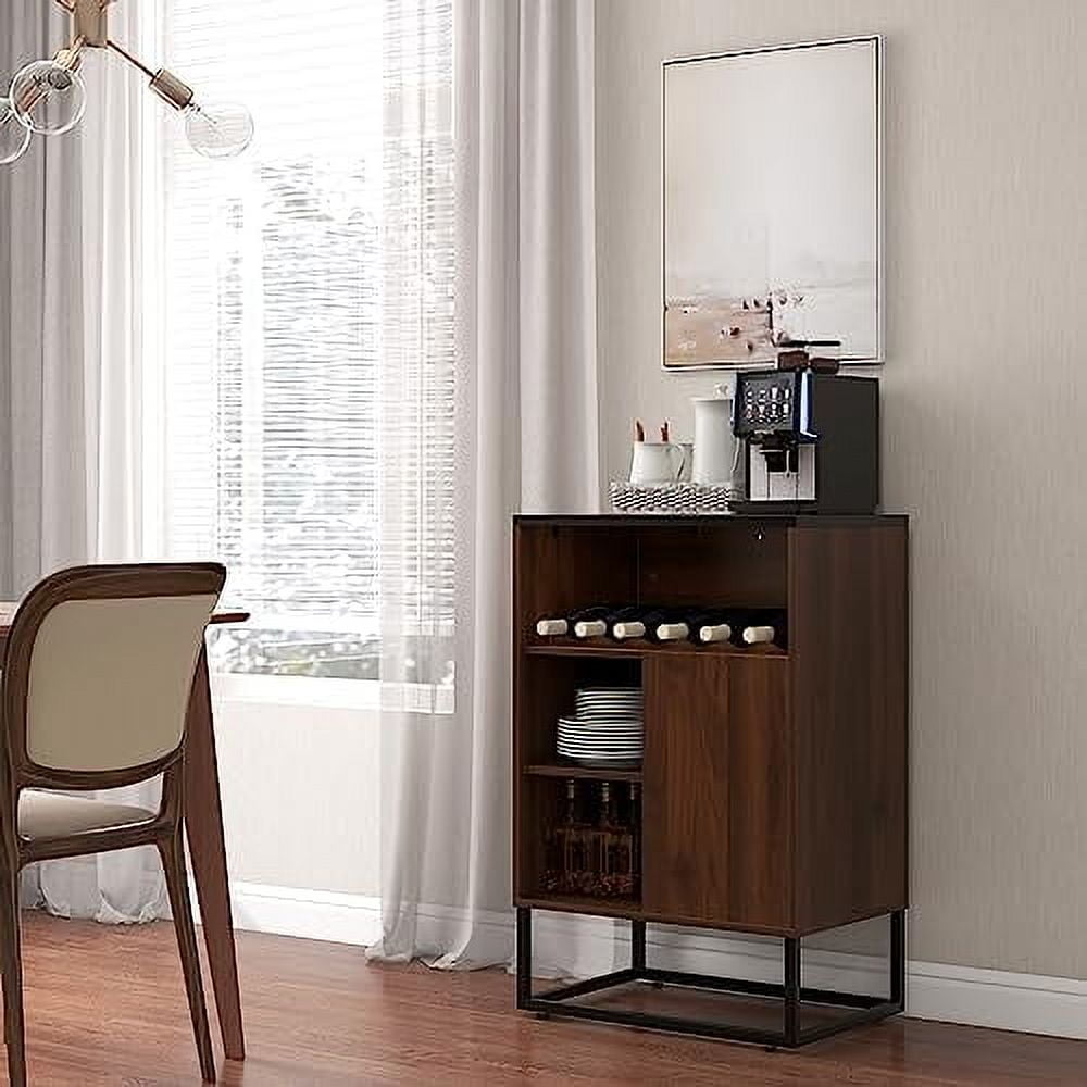 LOKO Wine Cabinet with Storage, Wine Bar Rack Cabinet with Tempered ...