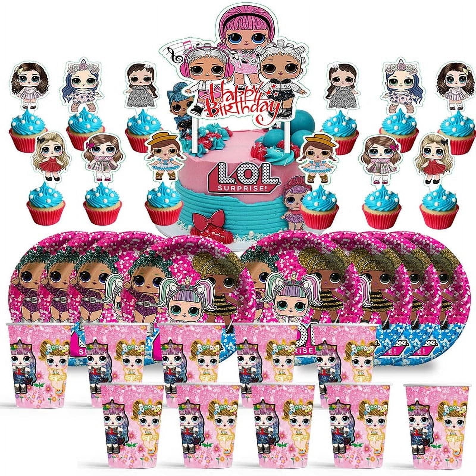 LOL Birthday Cups Party Supplies Plates Fans Decorations Cake Topper ...