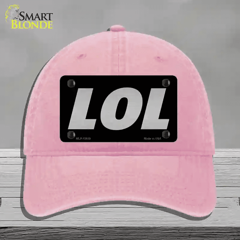 LOL Black Novelty License Plate Hat Tag Unconstructed Cotton Pink ...