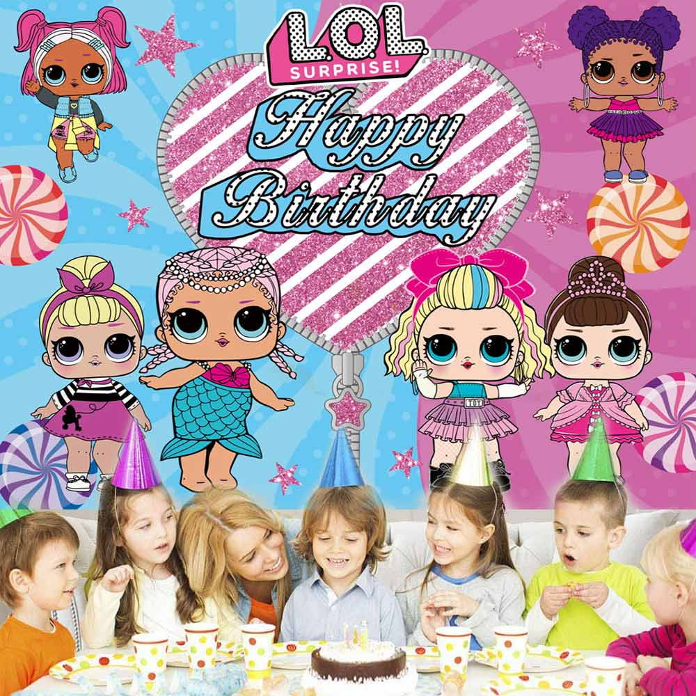 LOL Doll GirlBackdrop Banner Party Supplies Poster Movie Theme ...