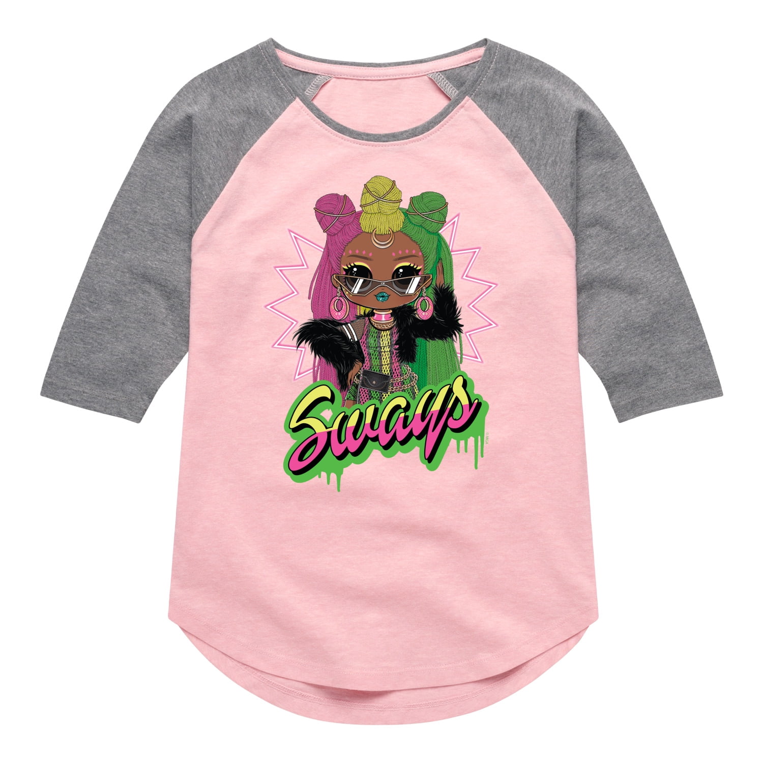 LOL OMG! Fashion Dolls - Sways Spray Paint - Toddler & Youth Girls Raglan Graphic T-Shirt ...