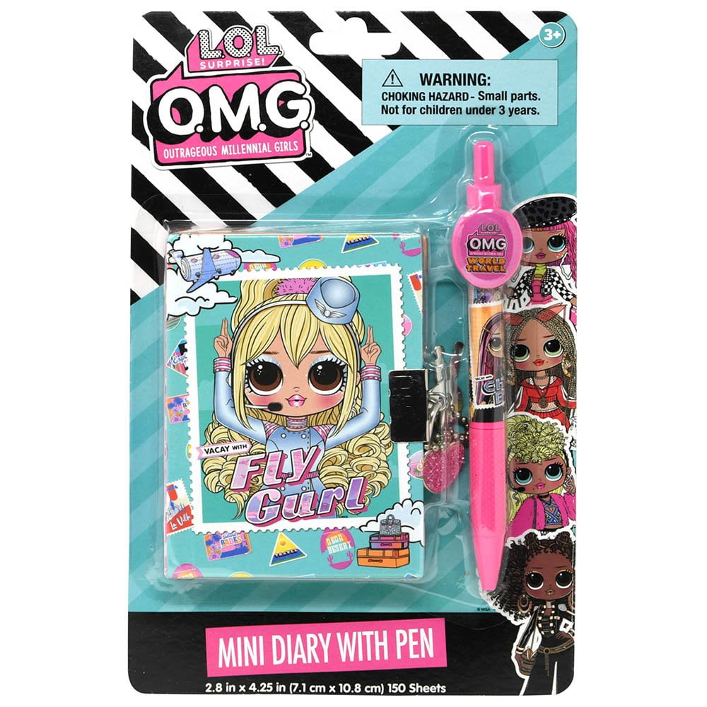 LOL OMG Mini Diary Set w/Pen on Card- 2 PCS - Walmart.com