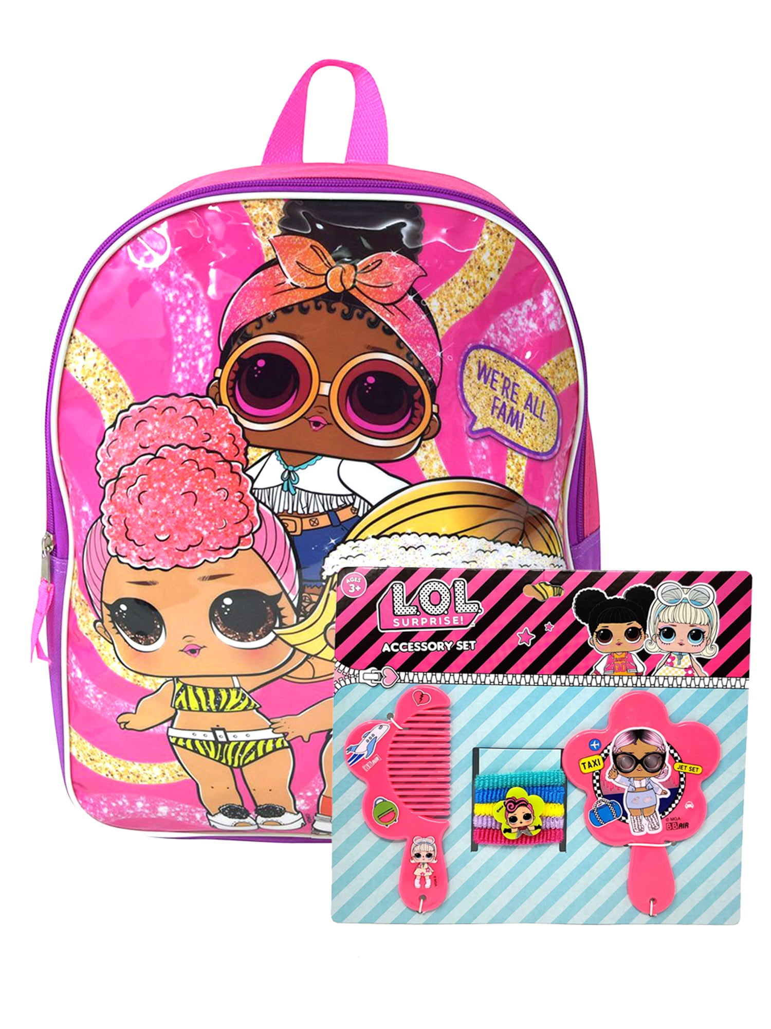 LOL Surprise 15" Backpack Boogie Babe BB Foxy w/ Comb Hair Ponies Play ...