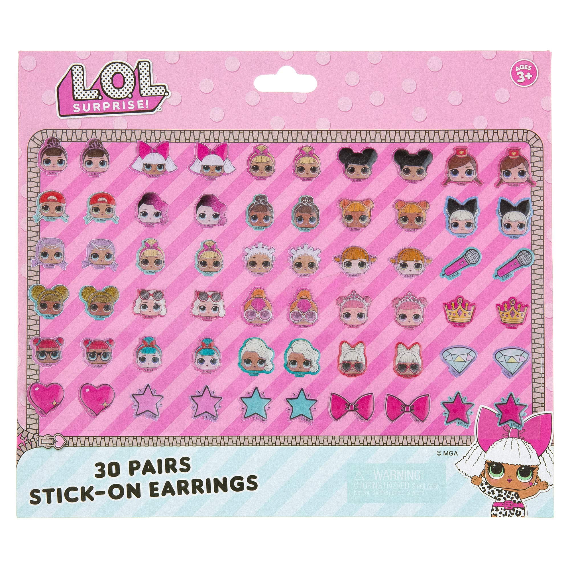 LOL Surprise 2340281 Stick-On Earrings - Case of 288 - 30 Pair ...
