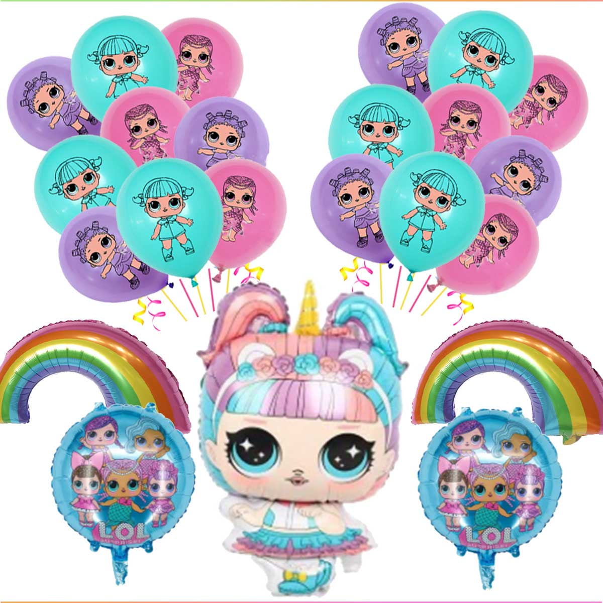 LOL Surprise Balloons Party Supplies Decor Set Decorations Kit Fans ...