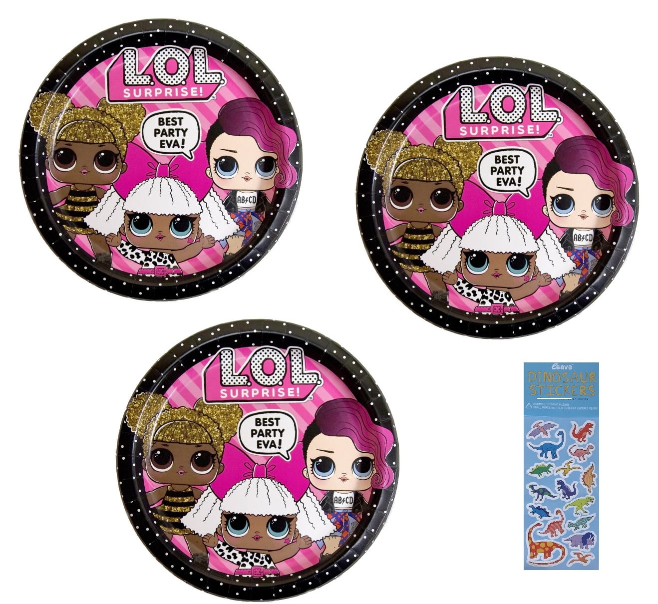 LOL Surprise Birthday Party Supplies Bundle includes 24 Paper Plates 9 ...