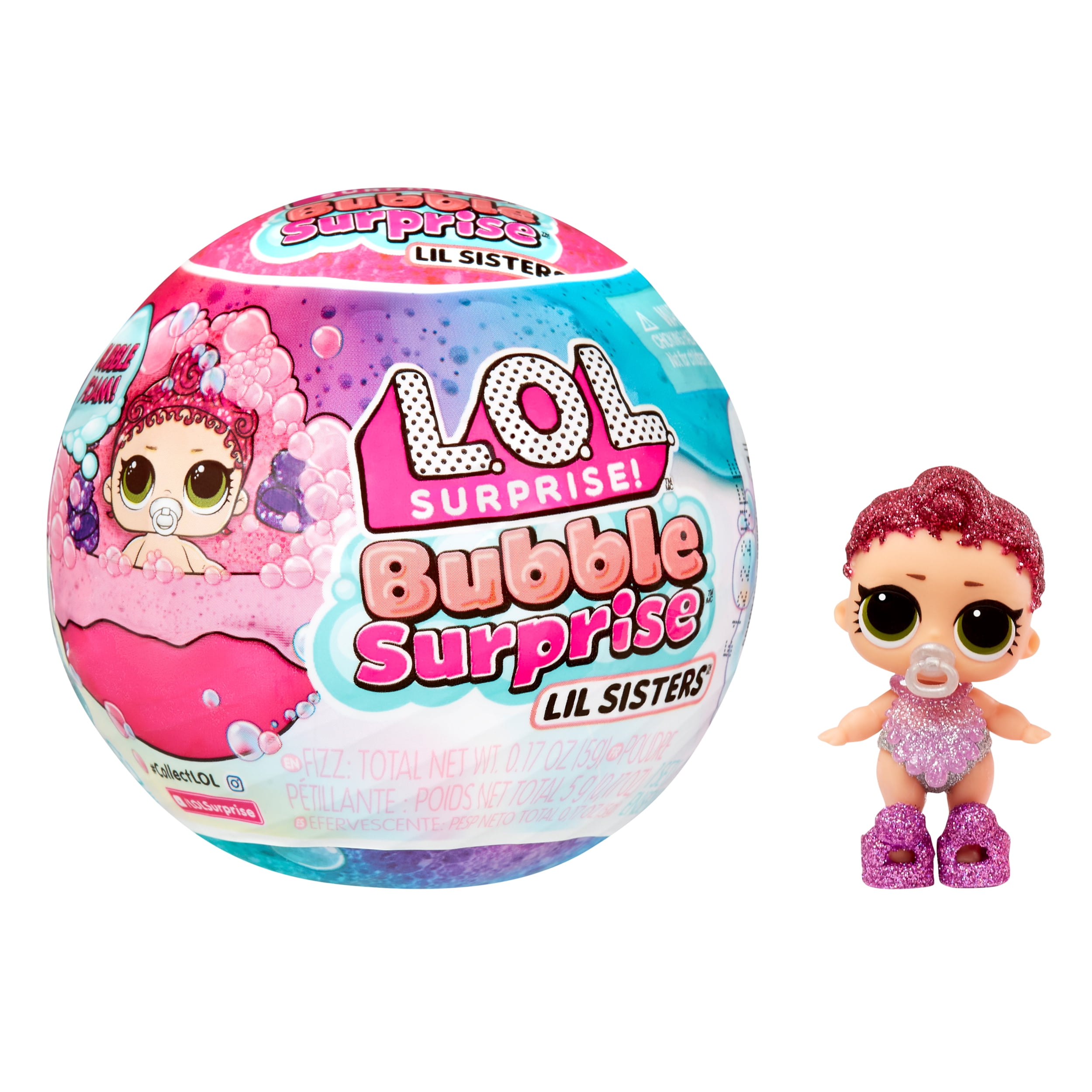 L.O.L. Surprise! Bubble Surprise Lil Sisters, Collectible Doll, Baby ...