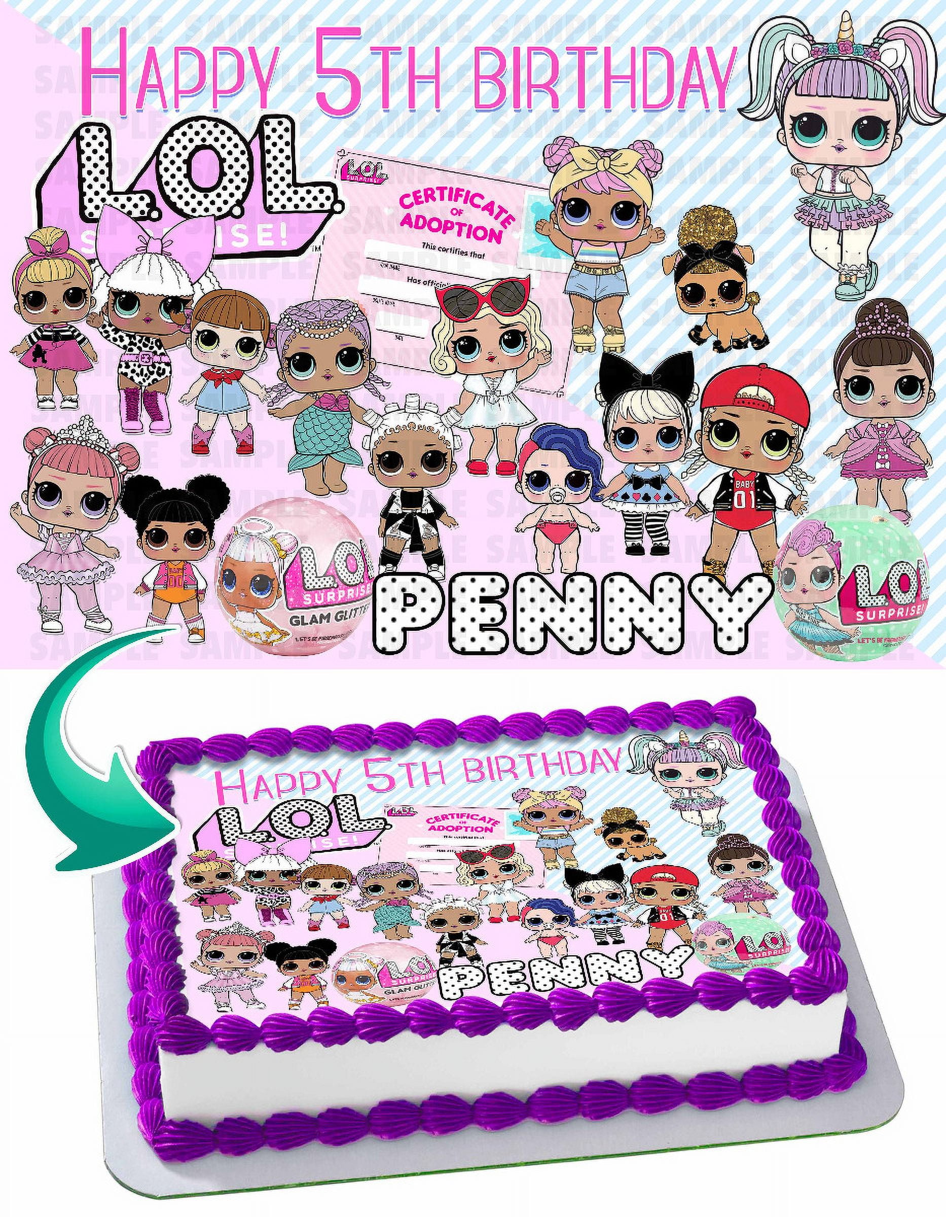 LOL Surprise Dolls 2 Edible Cake Image Topper Personalized Birthday ...