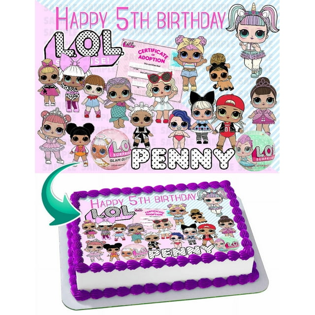 LOL Surprise Dolls 2 Edible Cake Image Topper Personalized Birthday ...