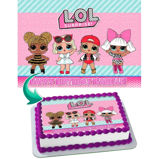 LOL Surprise Dolls Edible Cake Image Topper Personalized Birthday Party ...