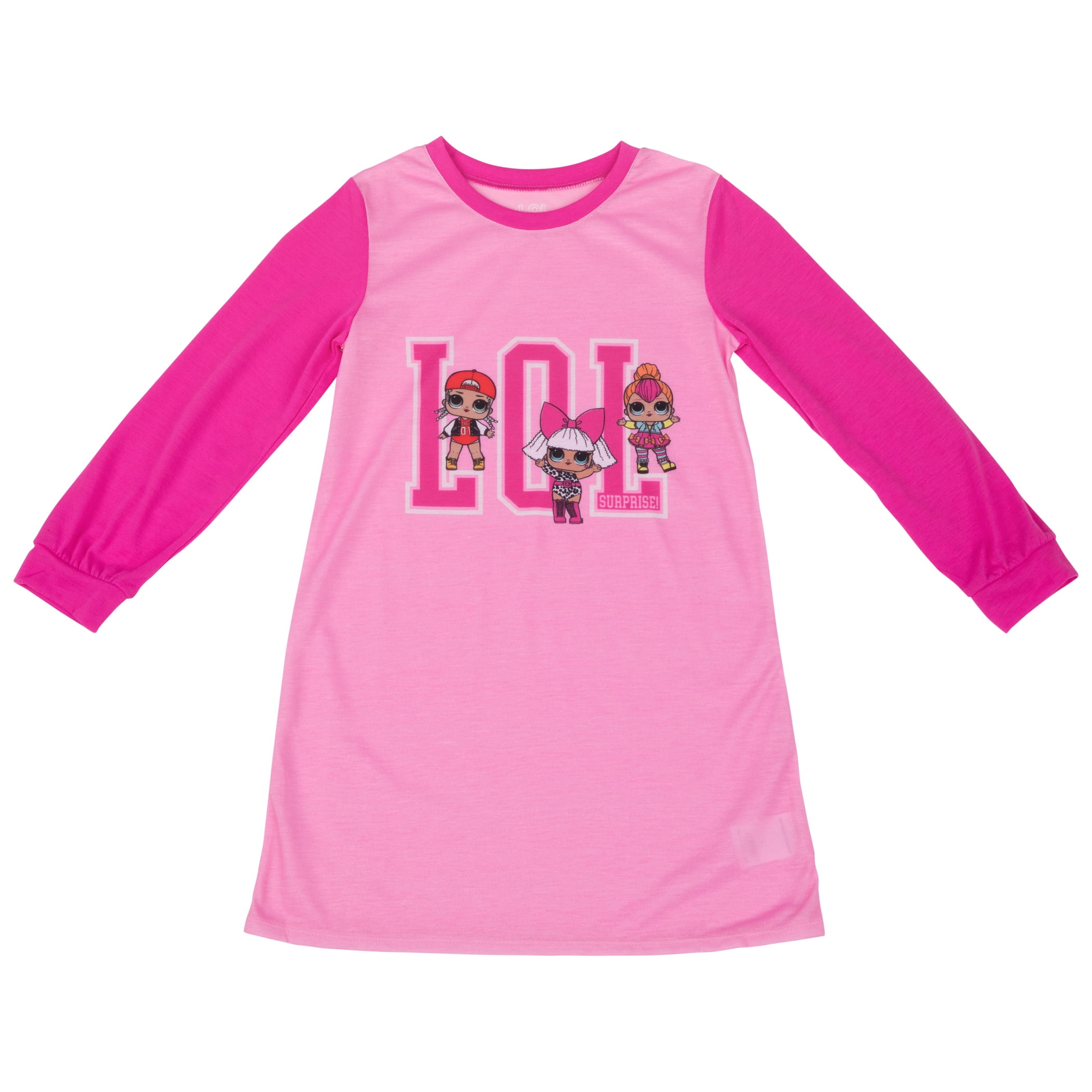 LOL Surprise Dolls Girls Jersey Long Sleeve Sleep Gown-Size 4 - Walmart.com