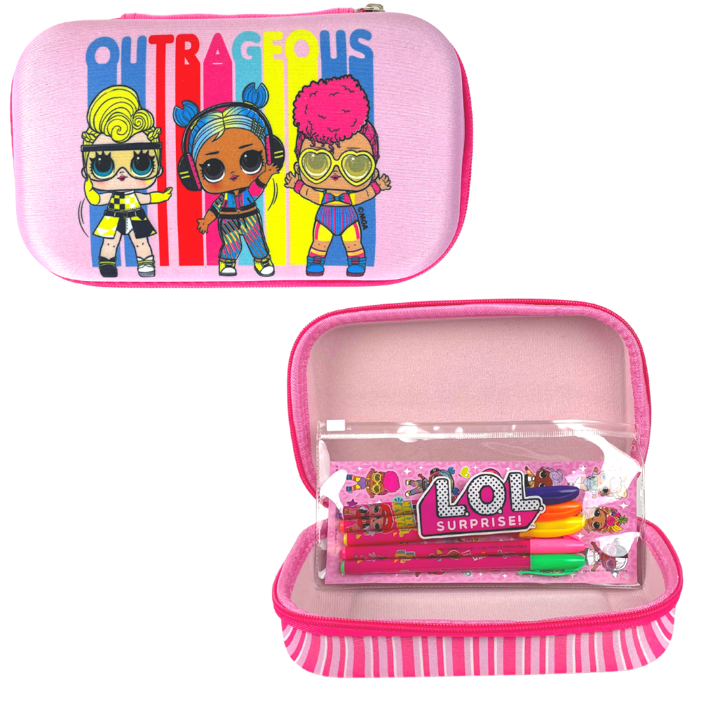 LOL Surprise Dolls Pencil Case Set with Stickers 5 Gel Pens Pencil Box ...