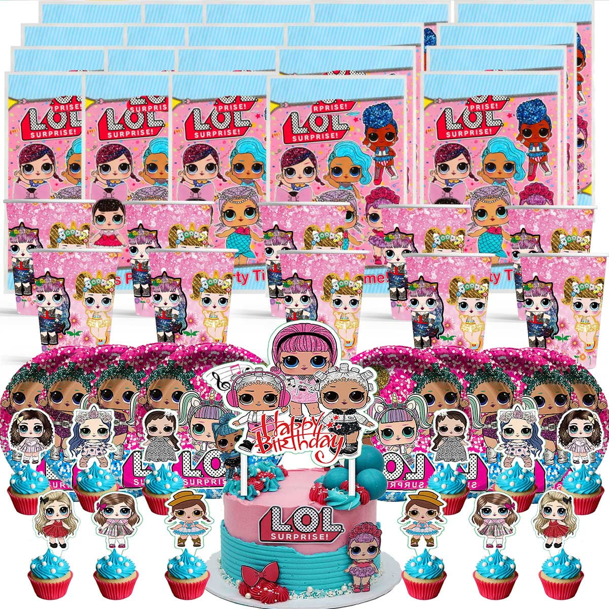 LOL Surprise Gift Bags Goodie Bag Plates Cup Candy Treat Birthday Party ...