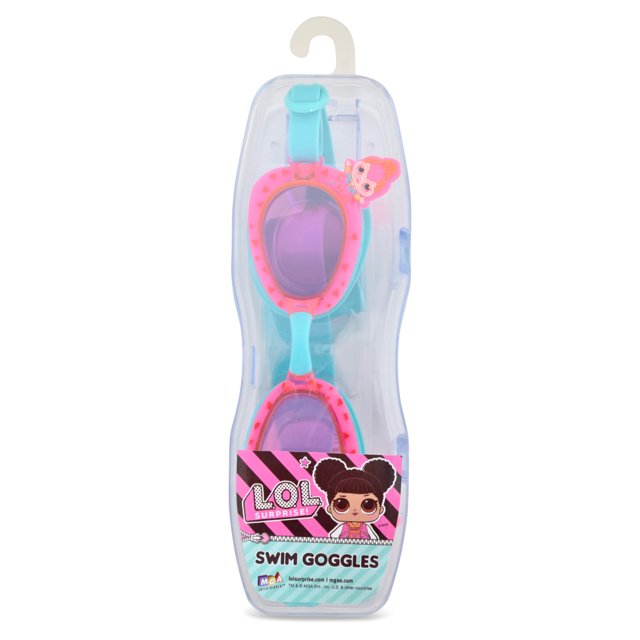LOL Surprise Girl's Pink Swim Goggles with Hard Shell Case and Mesh ...