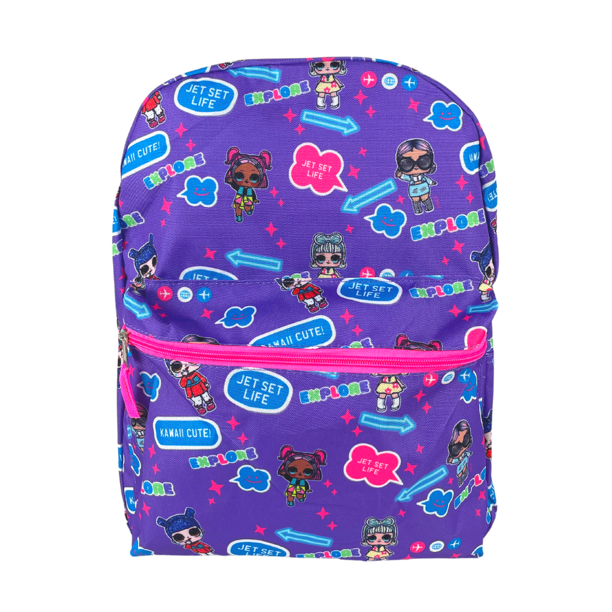 LOL Surprise Girls Backpack LOL Kids School Backpack 16 inch Purple ...